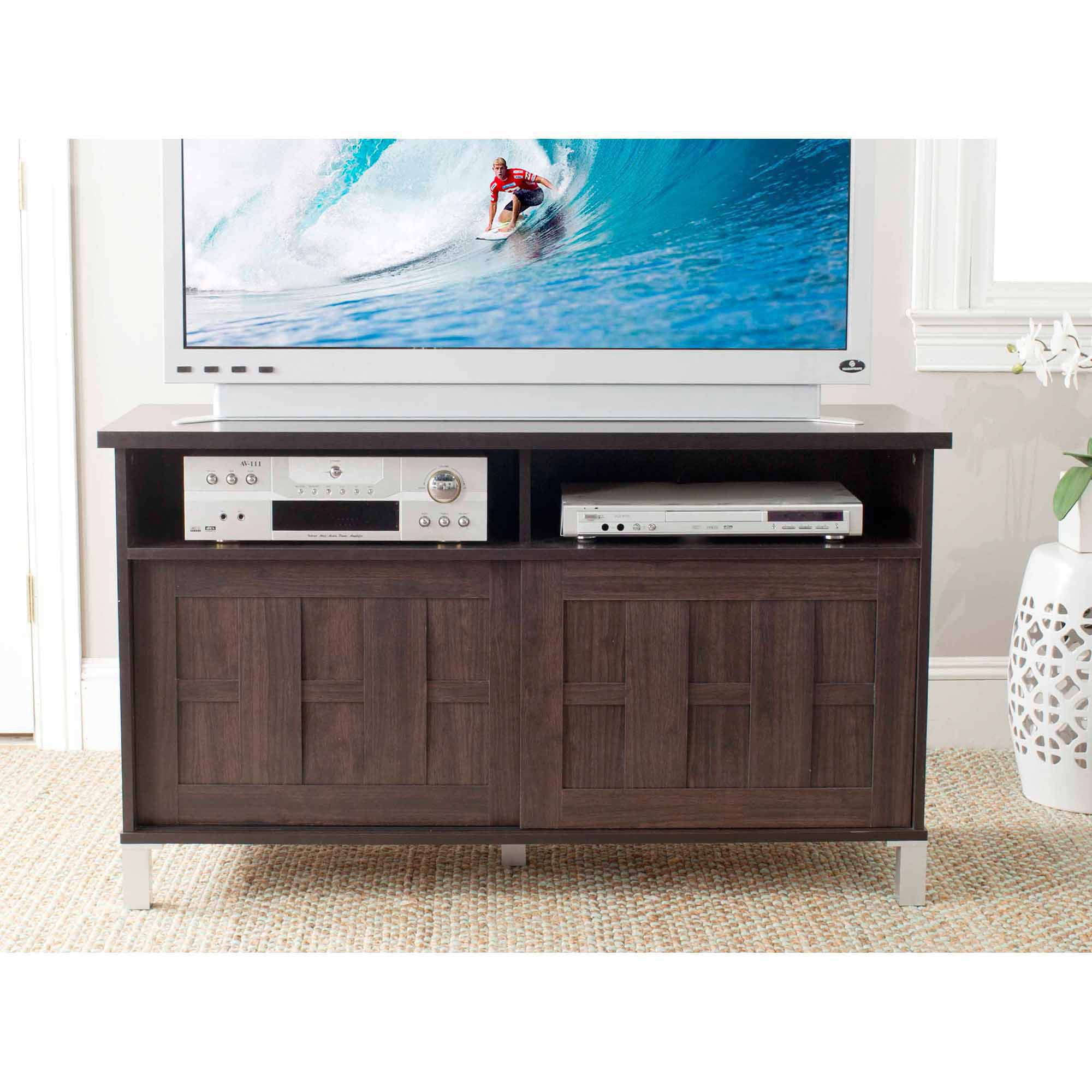 Safavieh Gable2 Door Tv Cabinet, Dark Br - Walmart.com
