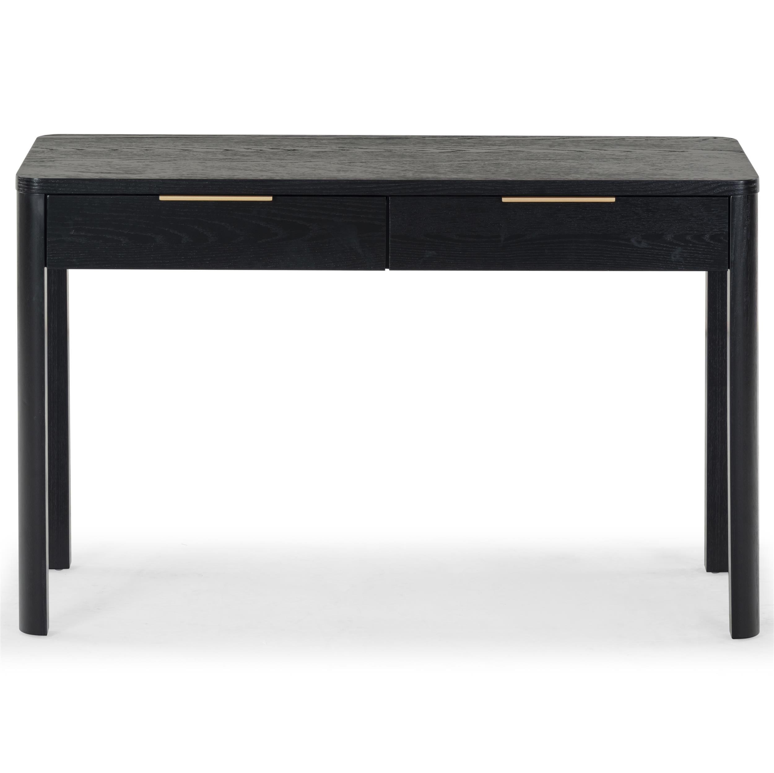 Safavieh Gabrietta 2 Drawer Wood Desk in Black / Gold - Walmart.com