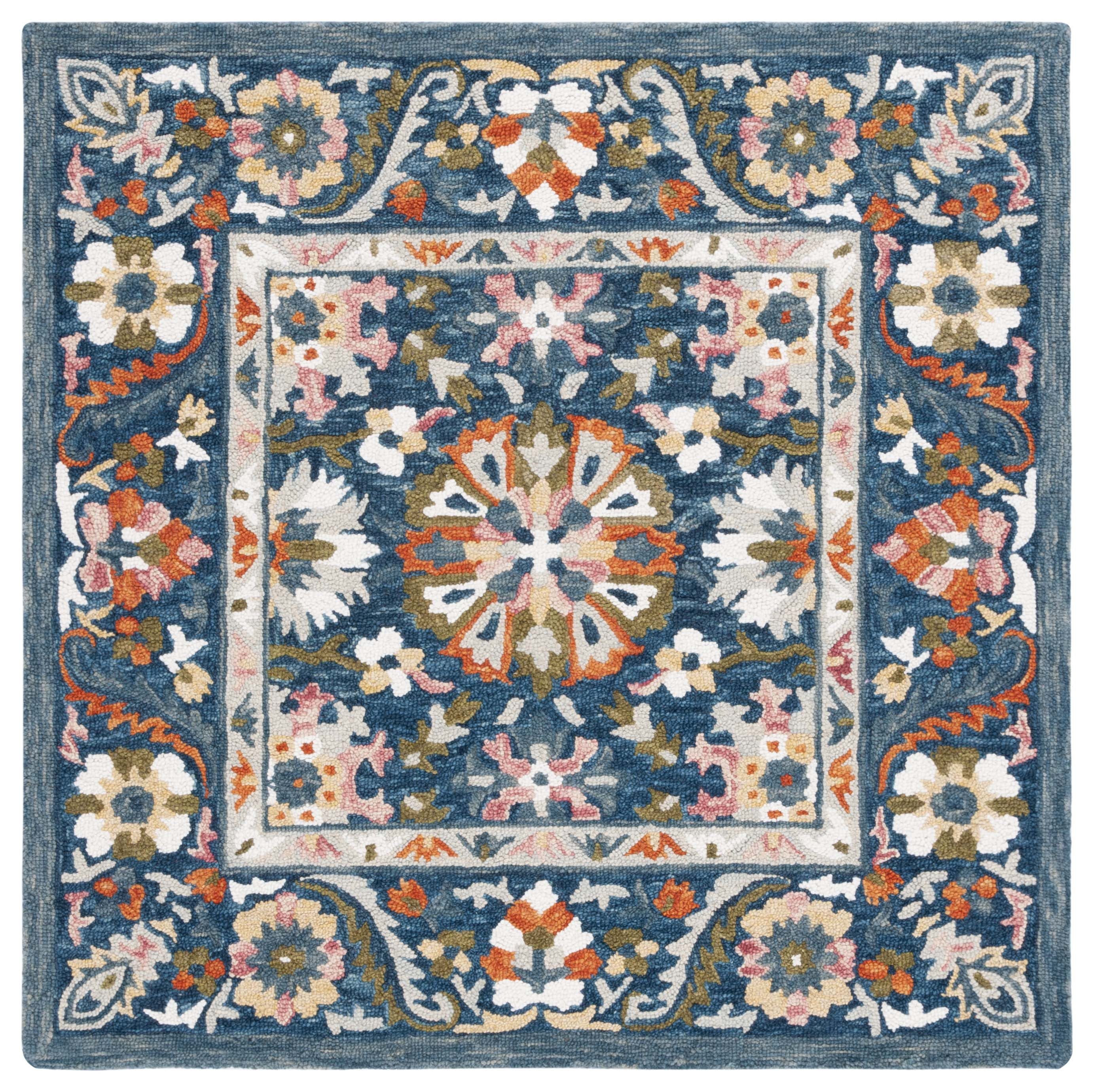 Safavieh Handmade Aspen Durime Boho Wool Rug Blue/Green 5' x 5' 5 ...