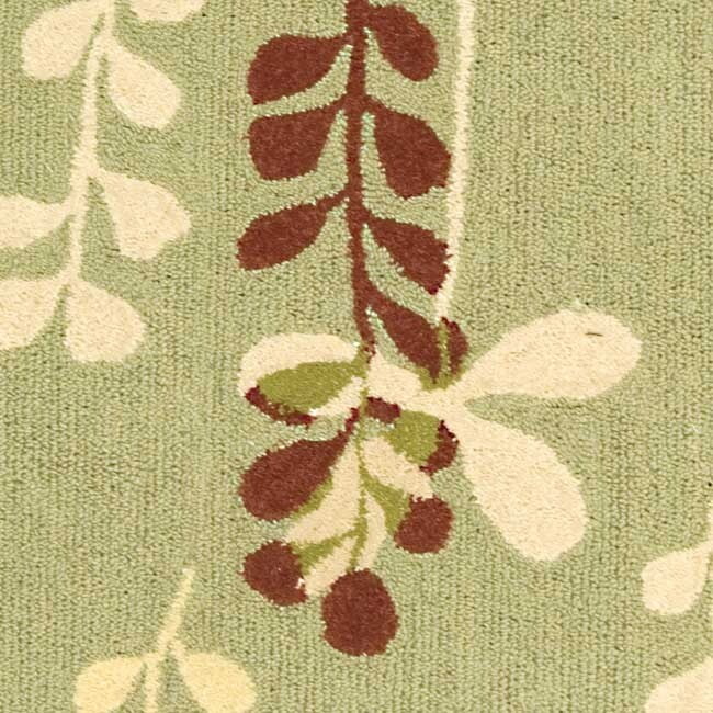 Safavieh Handmade Berkeley Elaine Botanical Wool Rug Fern/Ivory 4'6" x ...