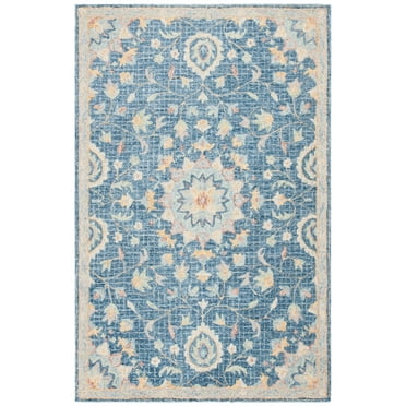 SAFAVIEH Blossom Hamilton Floral Wool Fringed Area Rug, Grey/Multi, 4 ...