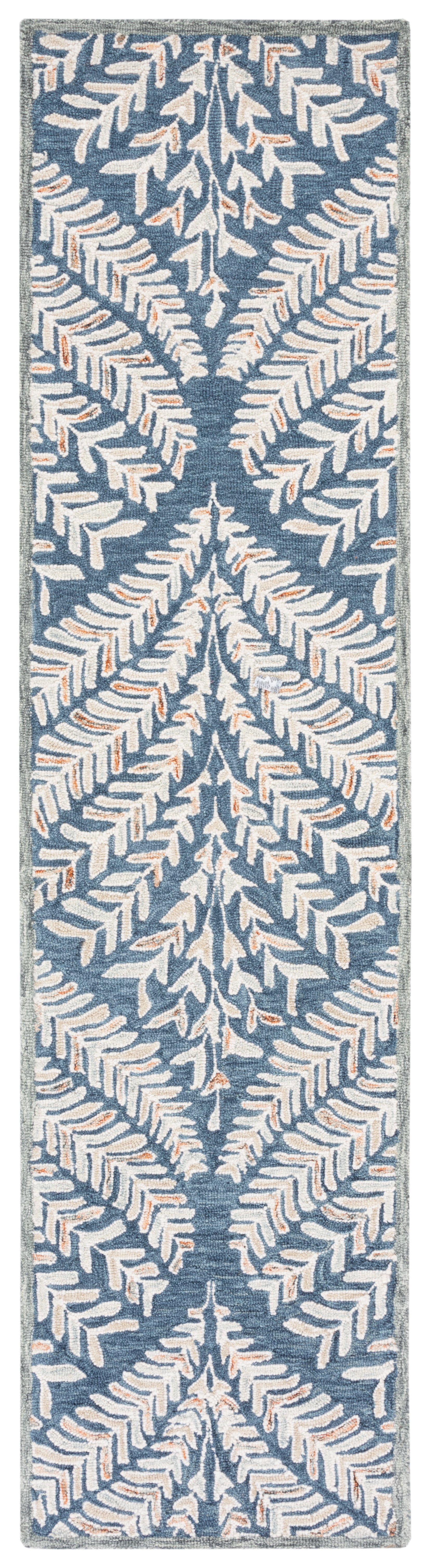 SAFAVIEH Capri Proinsias Leaves Wool Runner Rug, Grey/Ivory, 2'3" x 11 ...