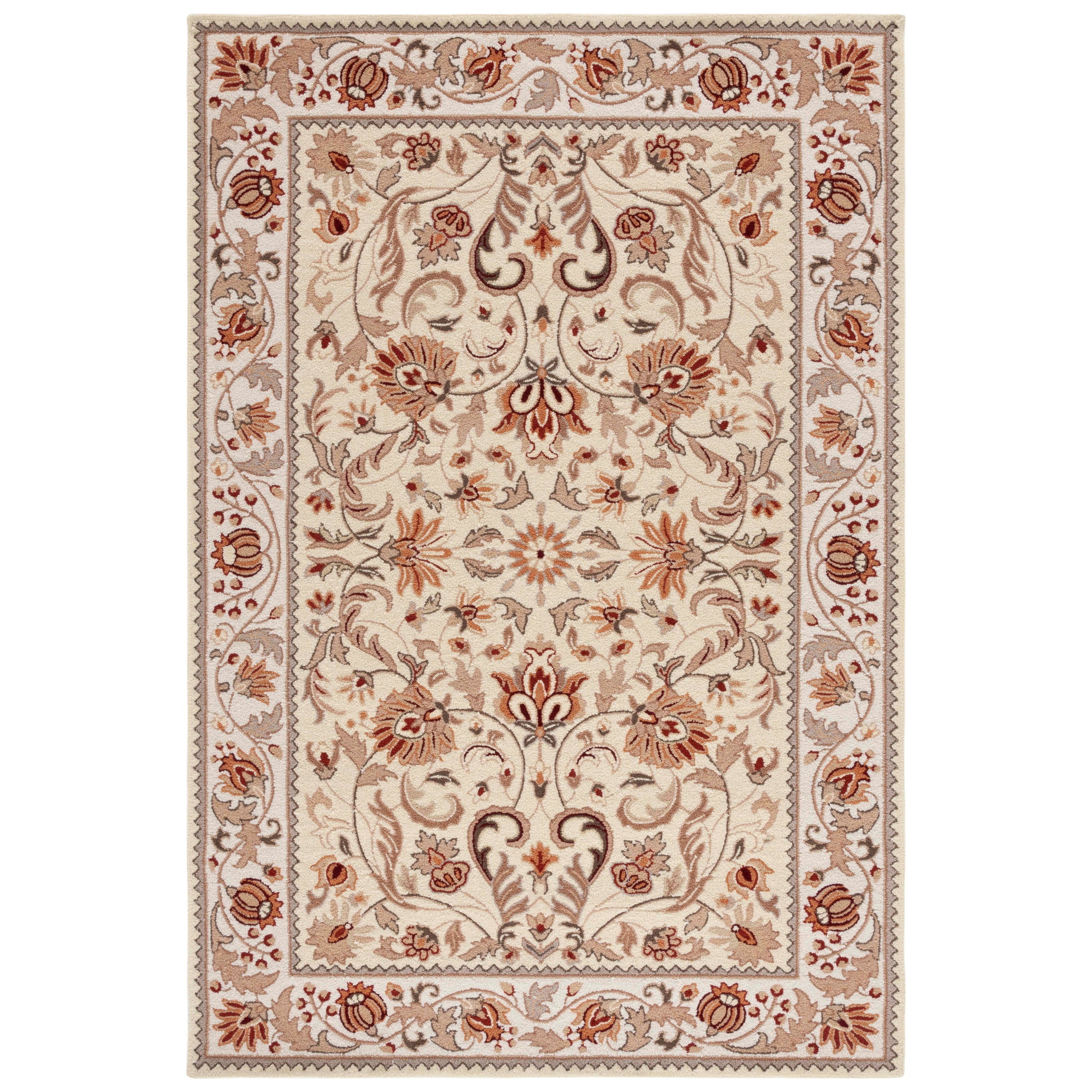 SAFAVIEH Easy Care Myrtle Floral Area Rug, Ivory/Beige, 8' x 10 ...