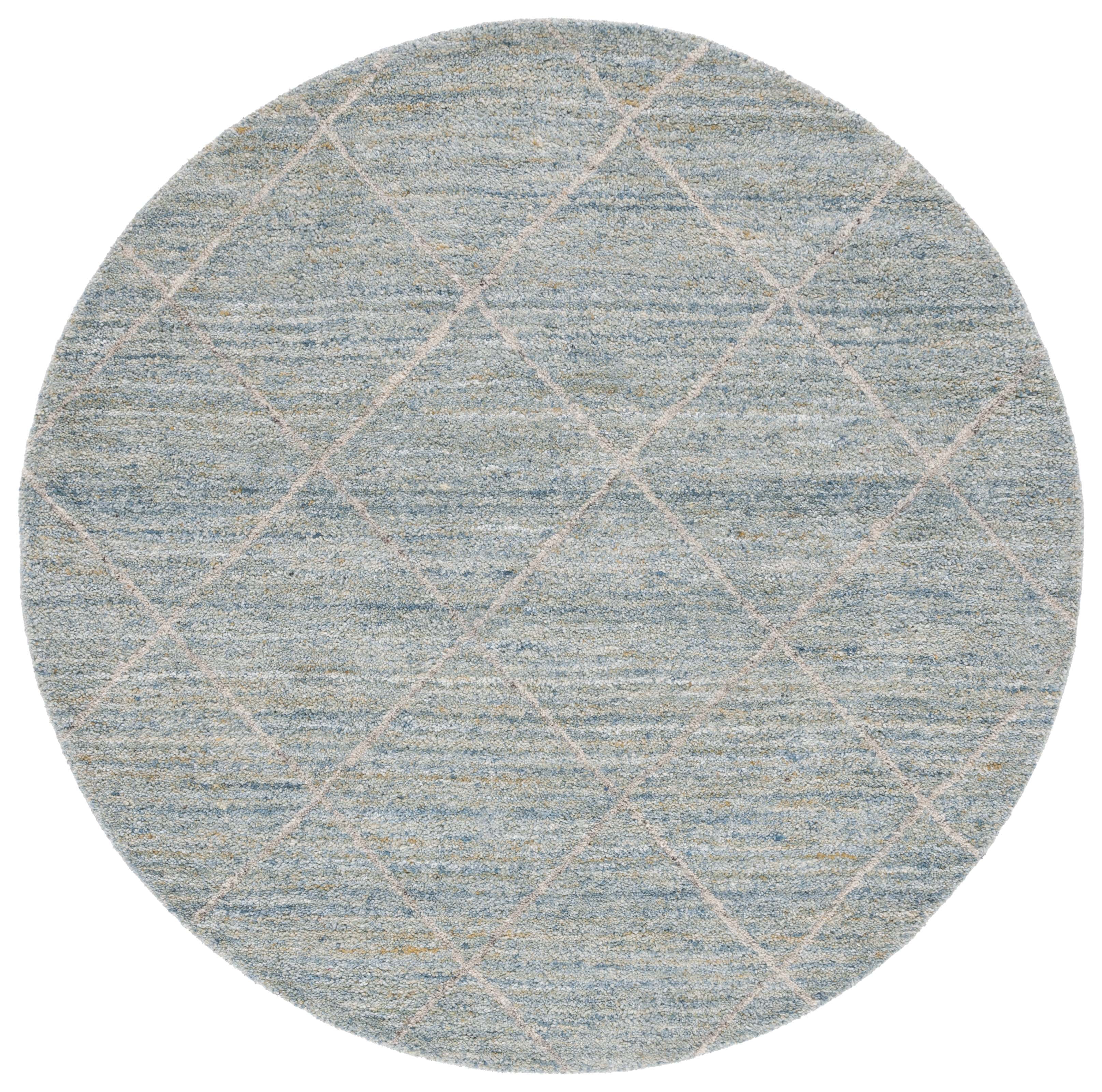 Safavieh Handmade Himalaya Modern Trellis Wool Rug Blue 6' x 6' 6 ...