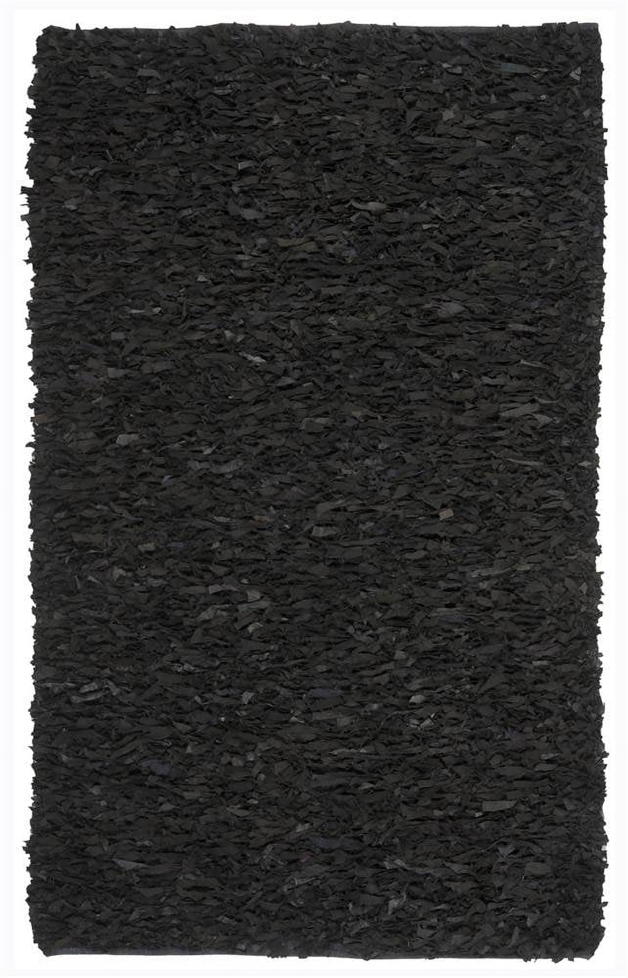 Safavieh Handmade Metro Black Suede Leather Metro Shag Rug - Walmart.com