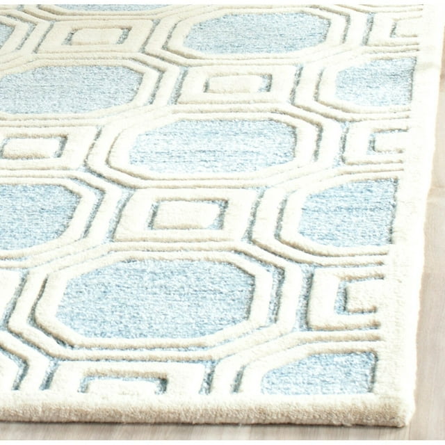 Safavieh Handmade Precious Pavica Modern Polyester Rug Mist Blue 5' x 5 ...