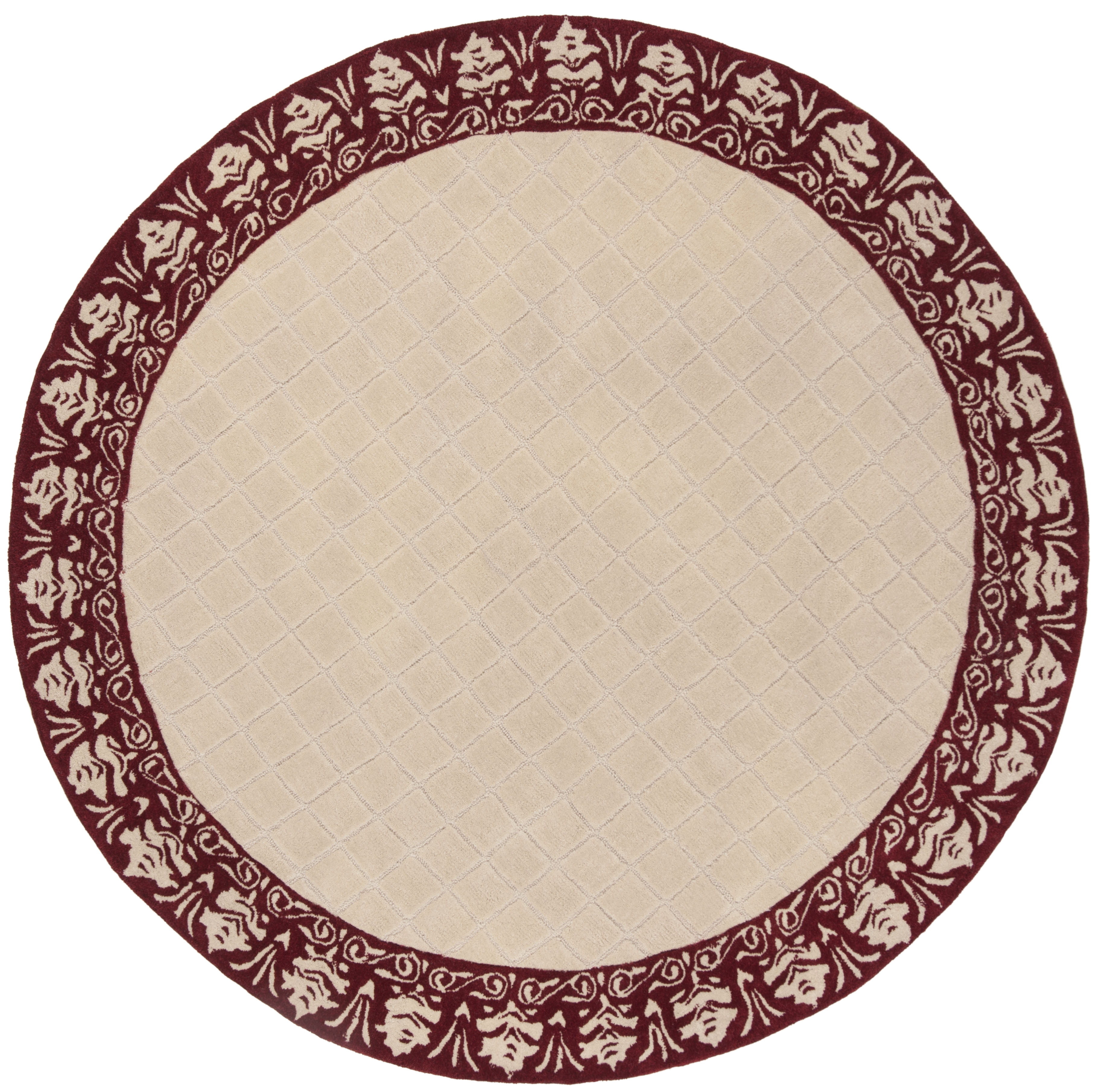 SAFAVIEH Total Performance Ruadhan Floral Area Rug, Red, 8' x 8' Round ...