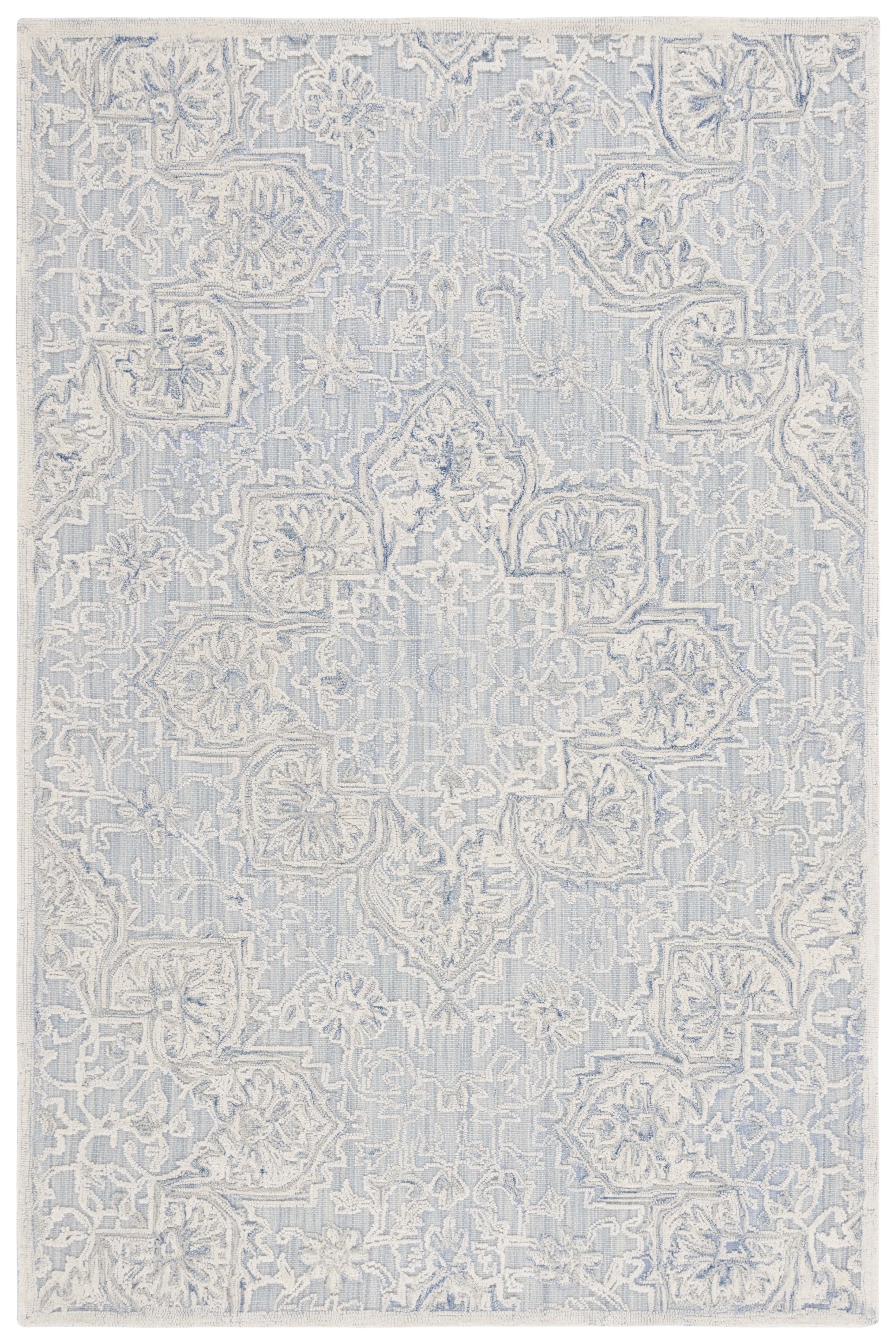 SAFAVIEH Trace Mia Medallion Area Rug, Light Blue/Ivory, 3' x 5 ...