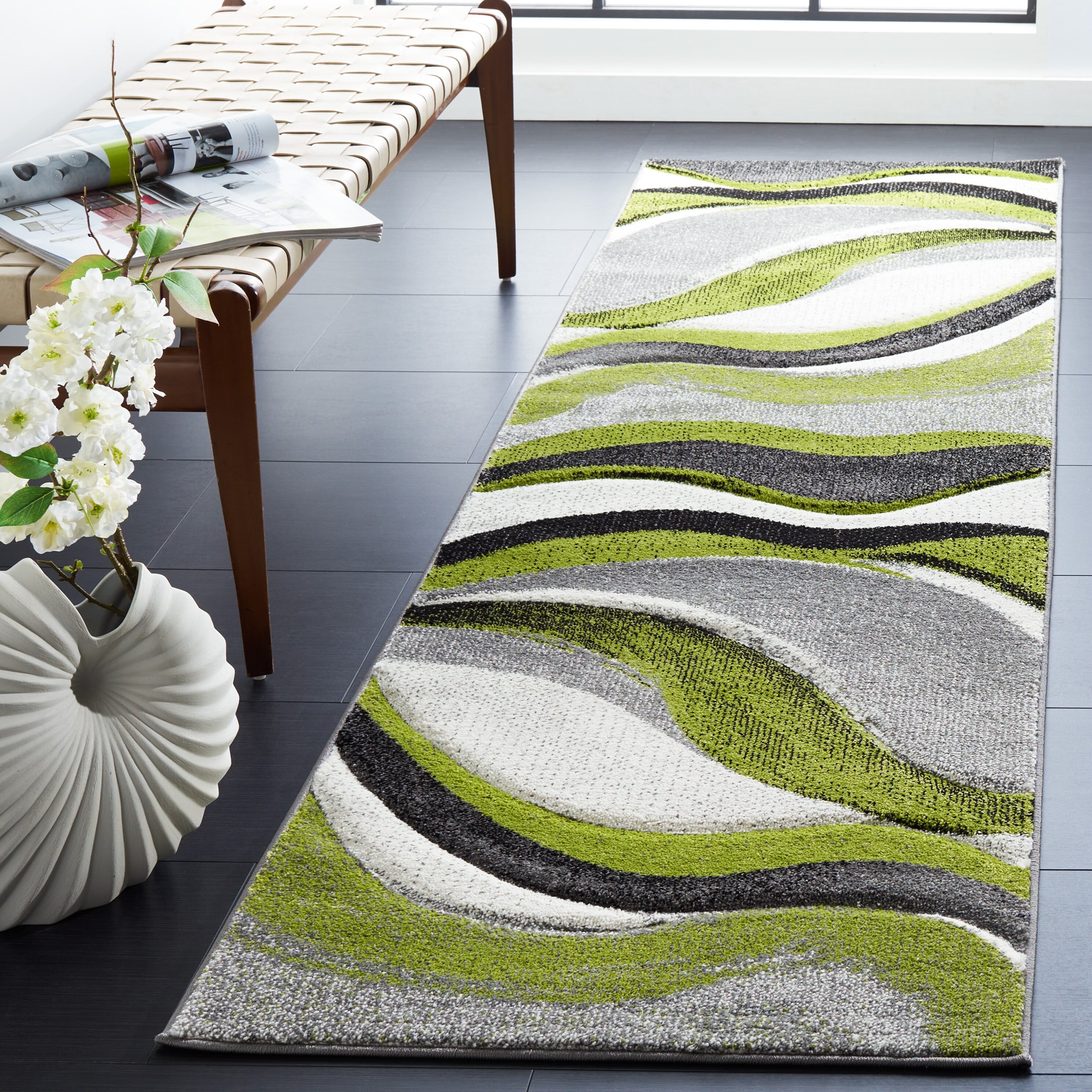 Safavieh Hollywood Deep Mid-Century Modern Abstract Rug Grey/Green 2'3 ...