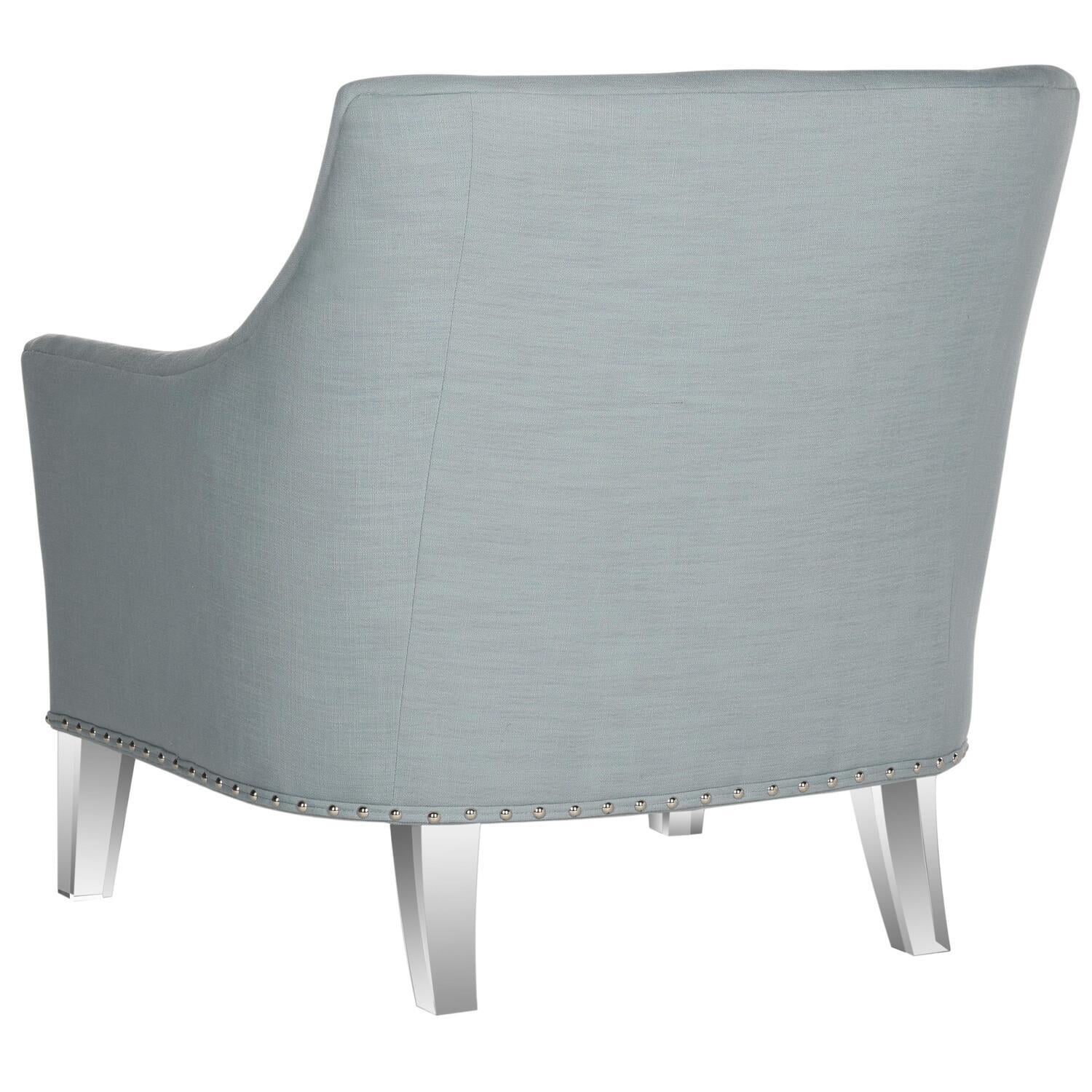 Safavieh Hollywood Glam Acrylic Tufted Blue Club Chair With Silver Nail ...
