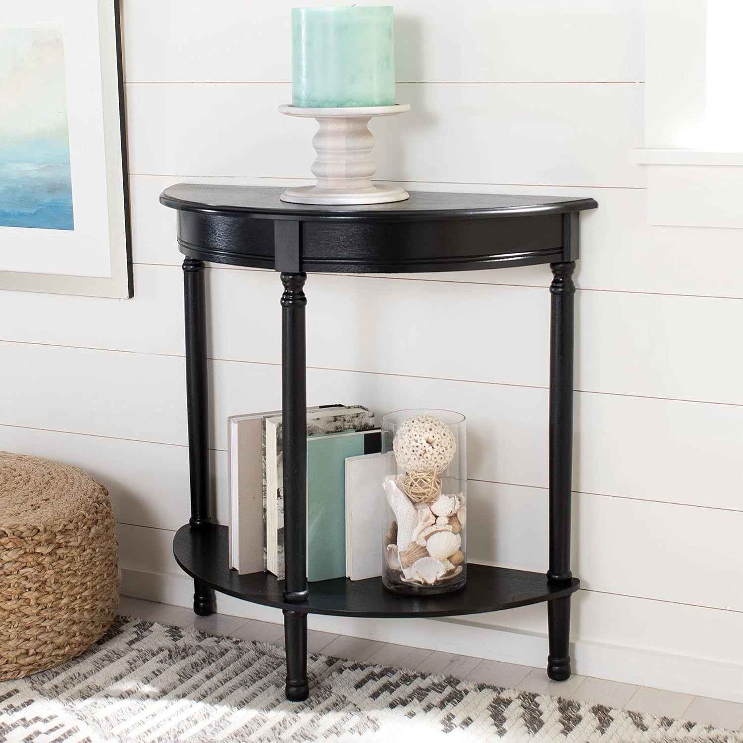 Safavieh Home Collection Tinsley Black Half Moon Console Table CNS5723B ...