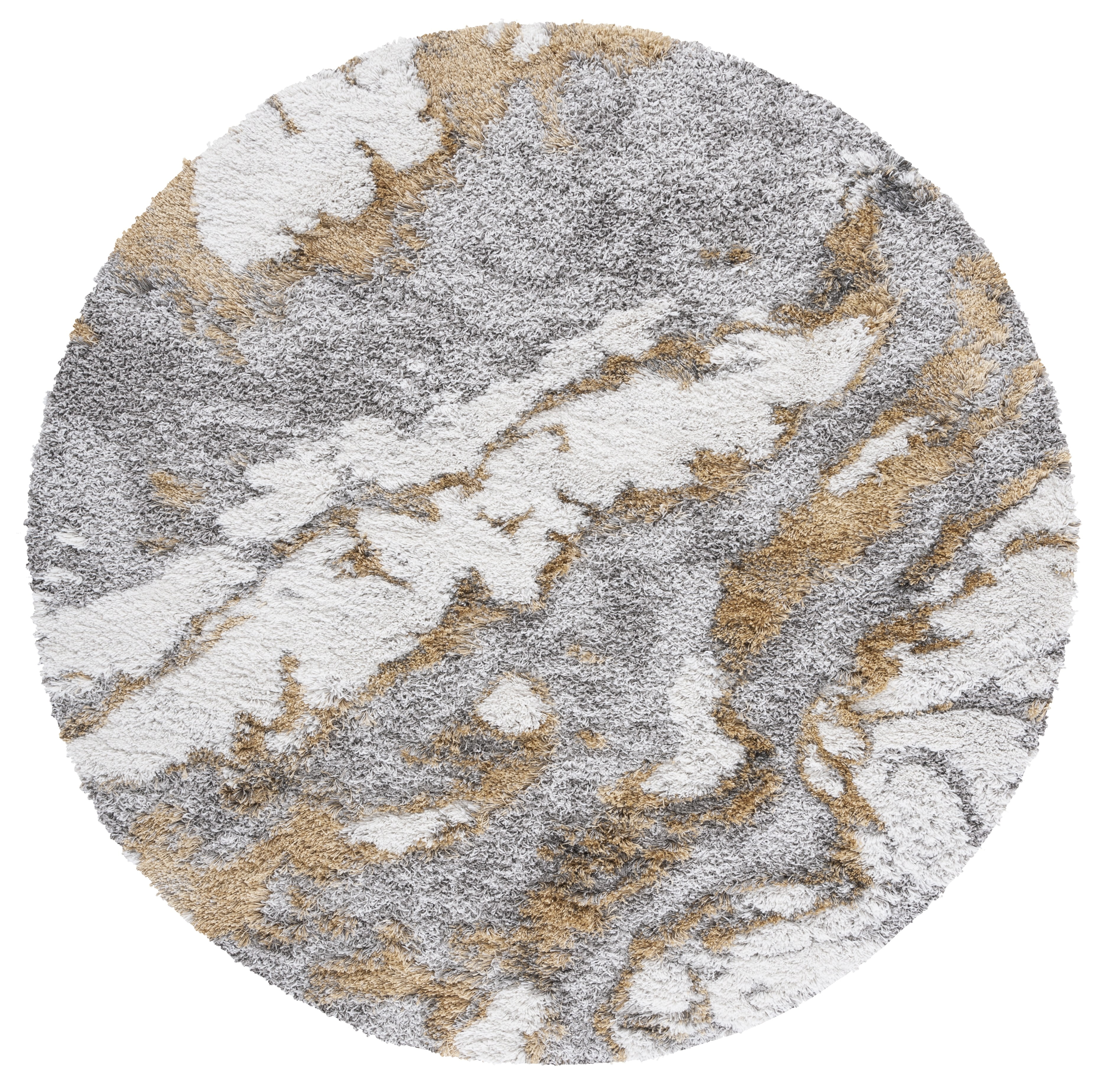 SAFAVIEH Horizon Konstantinos Abstract Shag Area Rug, Grey/Gold, 9' x 9 ...