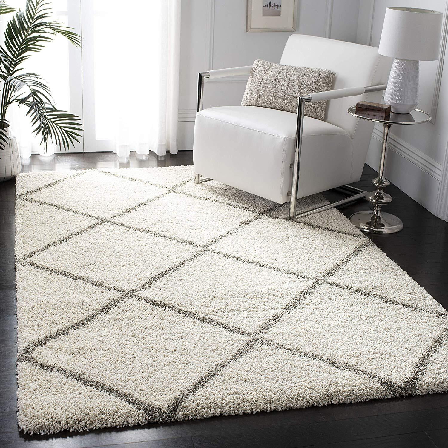 Safavieh Hudson Shag Collection Ivory/Grey Area Rug - 8' x 10 - Walmart.com