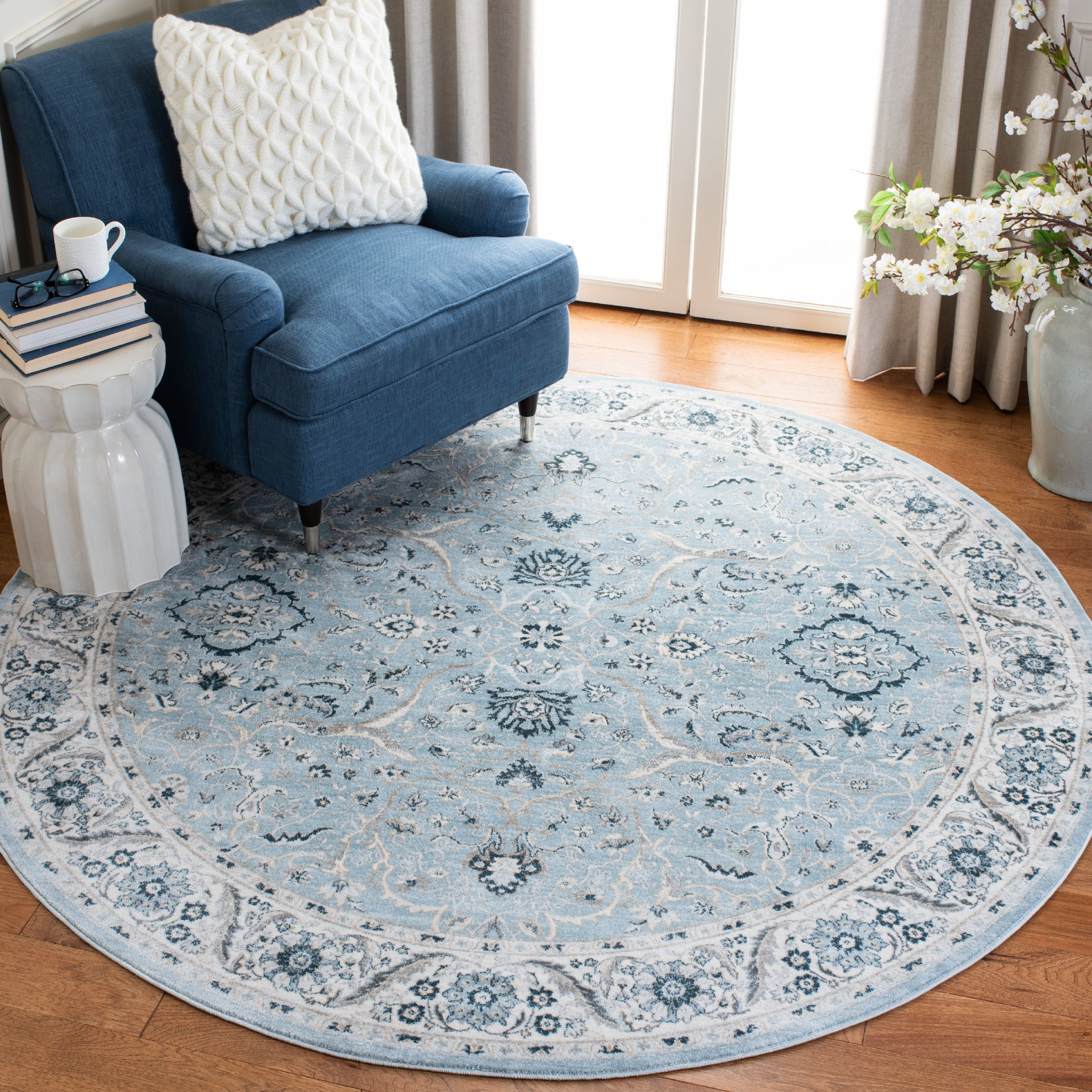 Safavieh ISA912M Isabella Light Blue / Cream Area Rug - Walmart.com