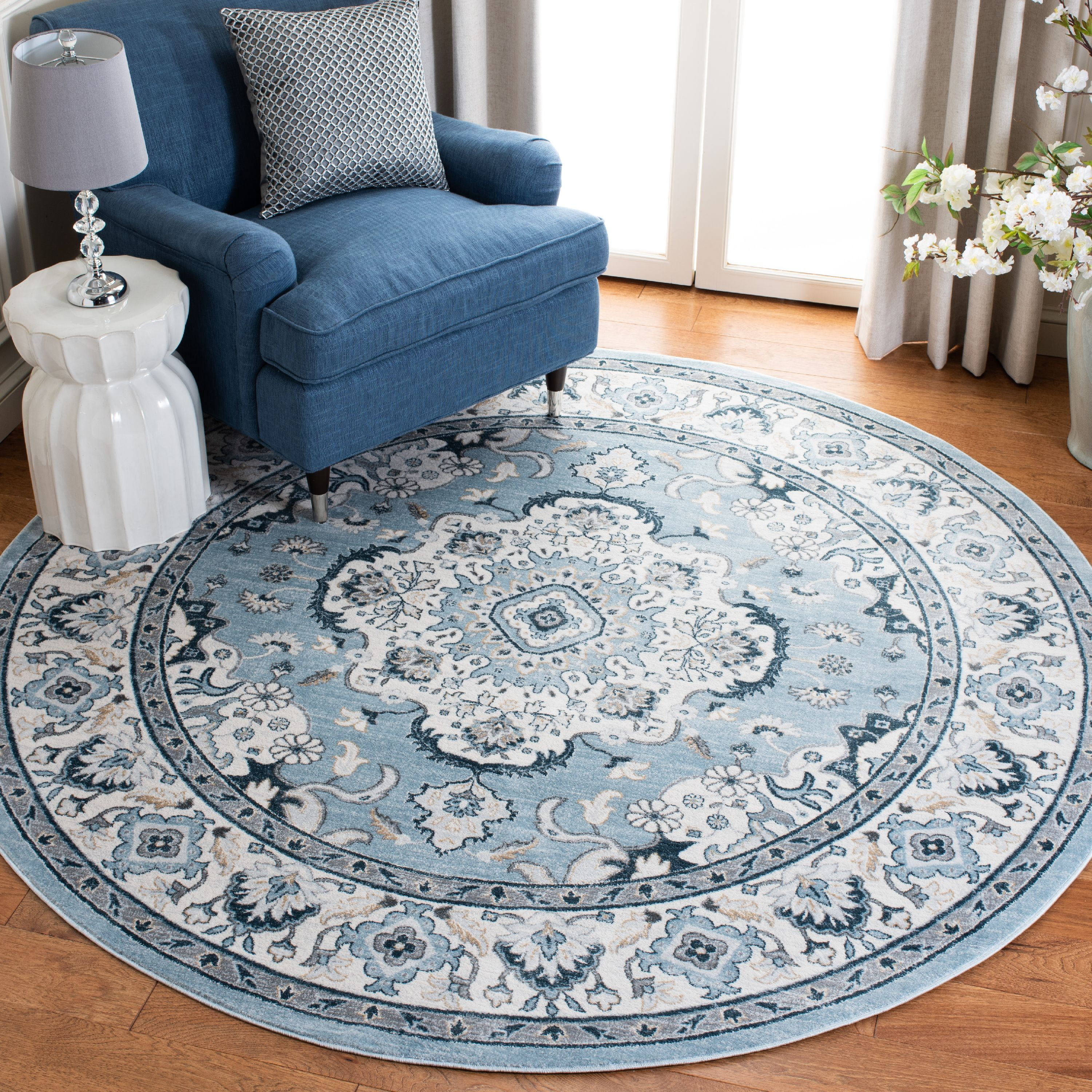 Safavieh Isabella Bethli Vintage Oriental Rug Light Blue/Cream 6'7 ...