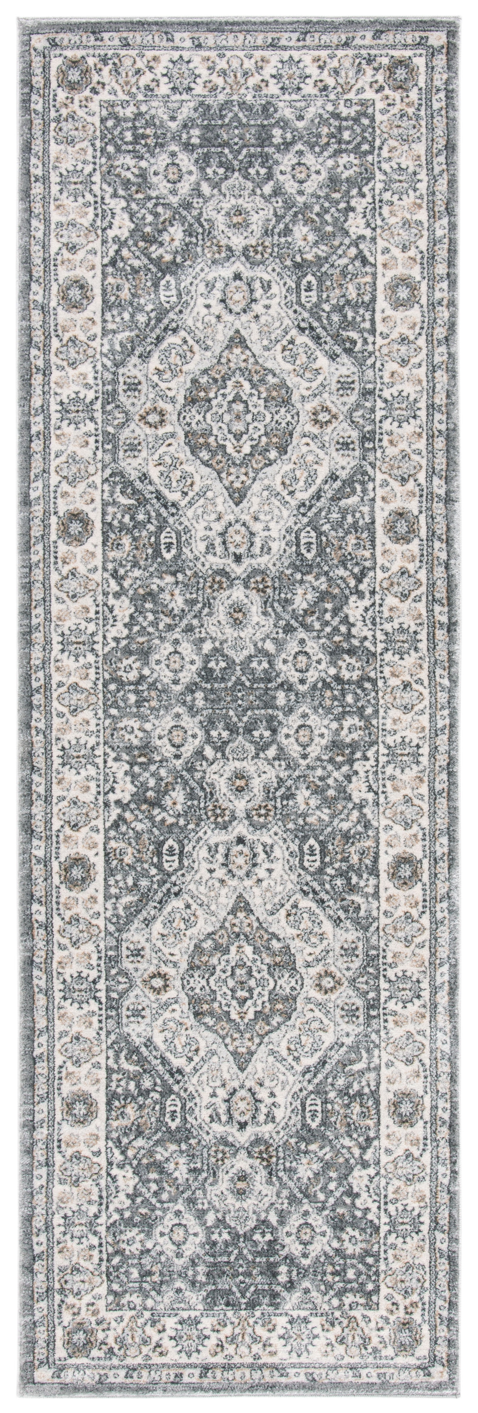 SAFAVIEH Isabella Zander Oriental Runner Rug, Grey/Cream, 2'2" x 11 ...
