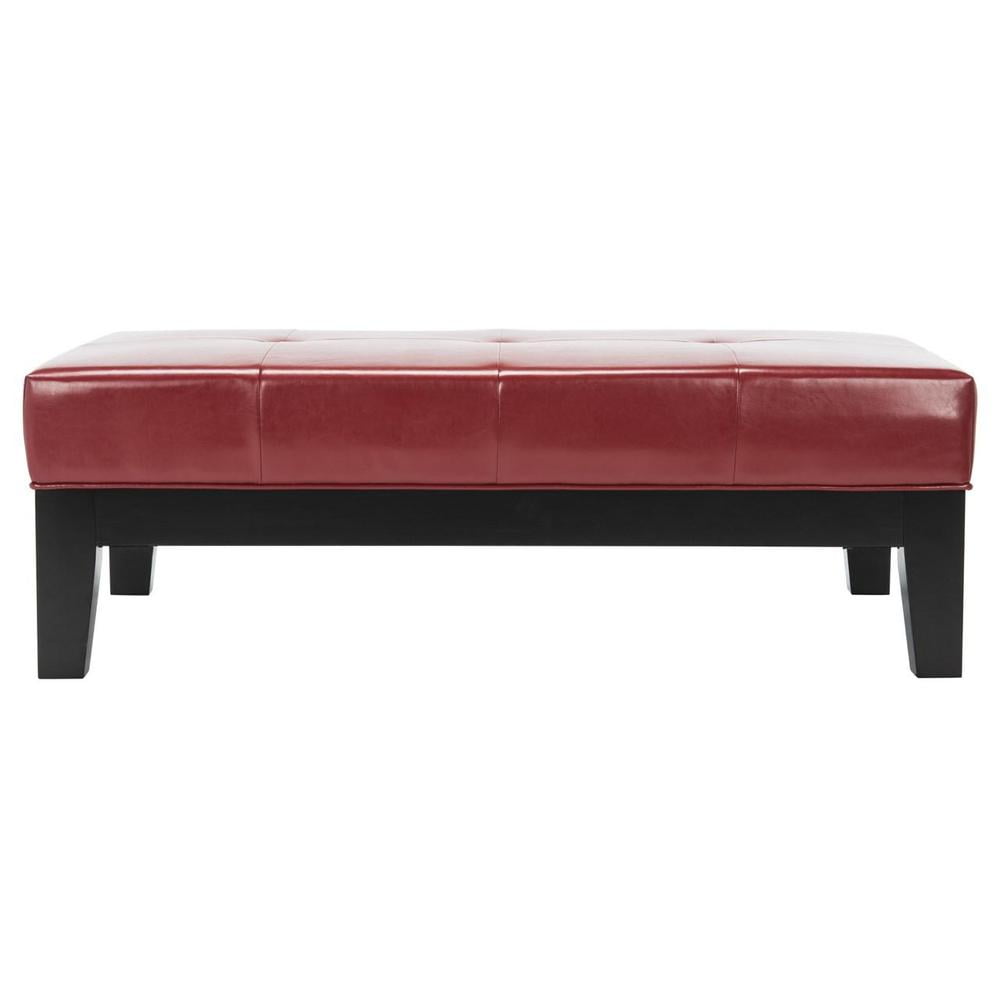 Safavieh Jordan Cocktail Ottoman-Color:Red,Finish:Black - Walmart.com