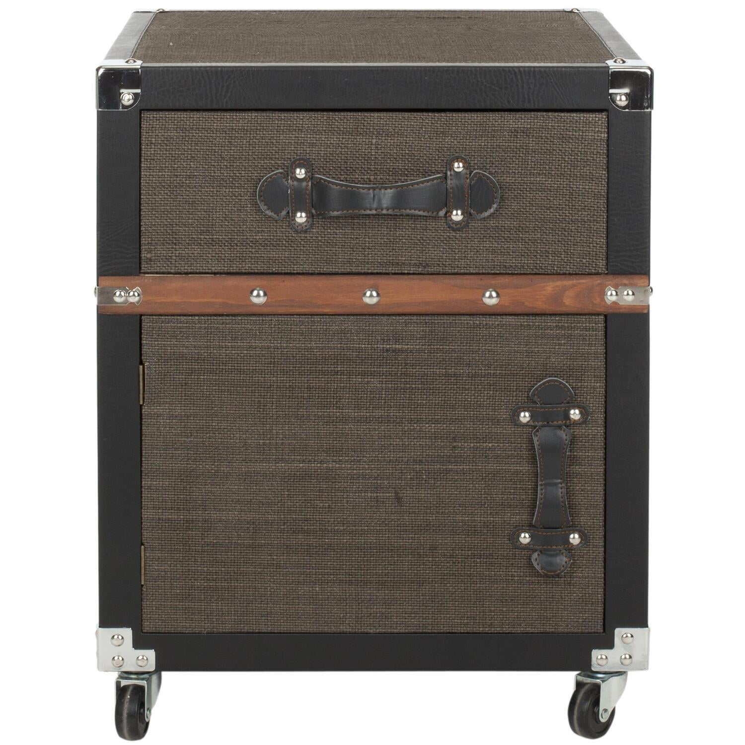 Safavieh Joel Rolling Chest Black-Brown-Silver - Walmart.com