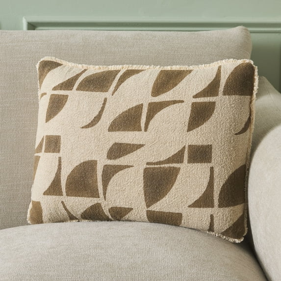 Safavieh Juara 14" x 20" Mid-Century Linen Decorative Pillows, Taupe ...