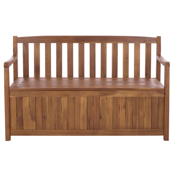 Safavieh Kelter Mid Back Wood Outdoor Bench, Brown - Walmart.com
