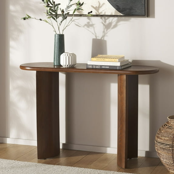 Safavieh Koka Mid-Century Ribbed Wood Console Table, Walnut - Walmart.com