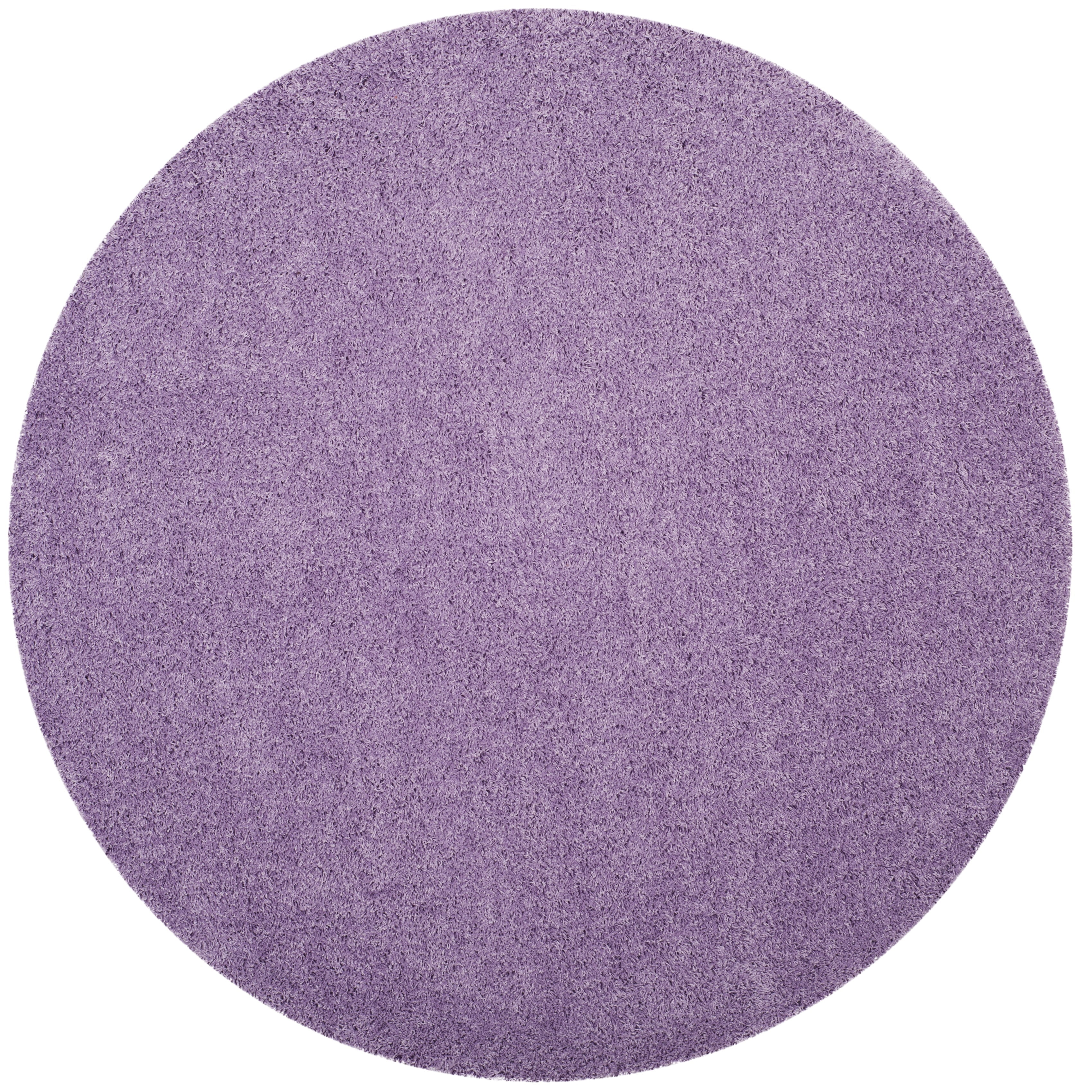 SAFAVIEH Laguna Neven Solid Shag Area Rug, Lilac, 5'3" x 5'3" Round ...