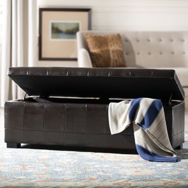 SAFAVIEH Large Manhattan Rustic Tufted Storage Bench, Saddle - Walmart.com