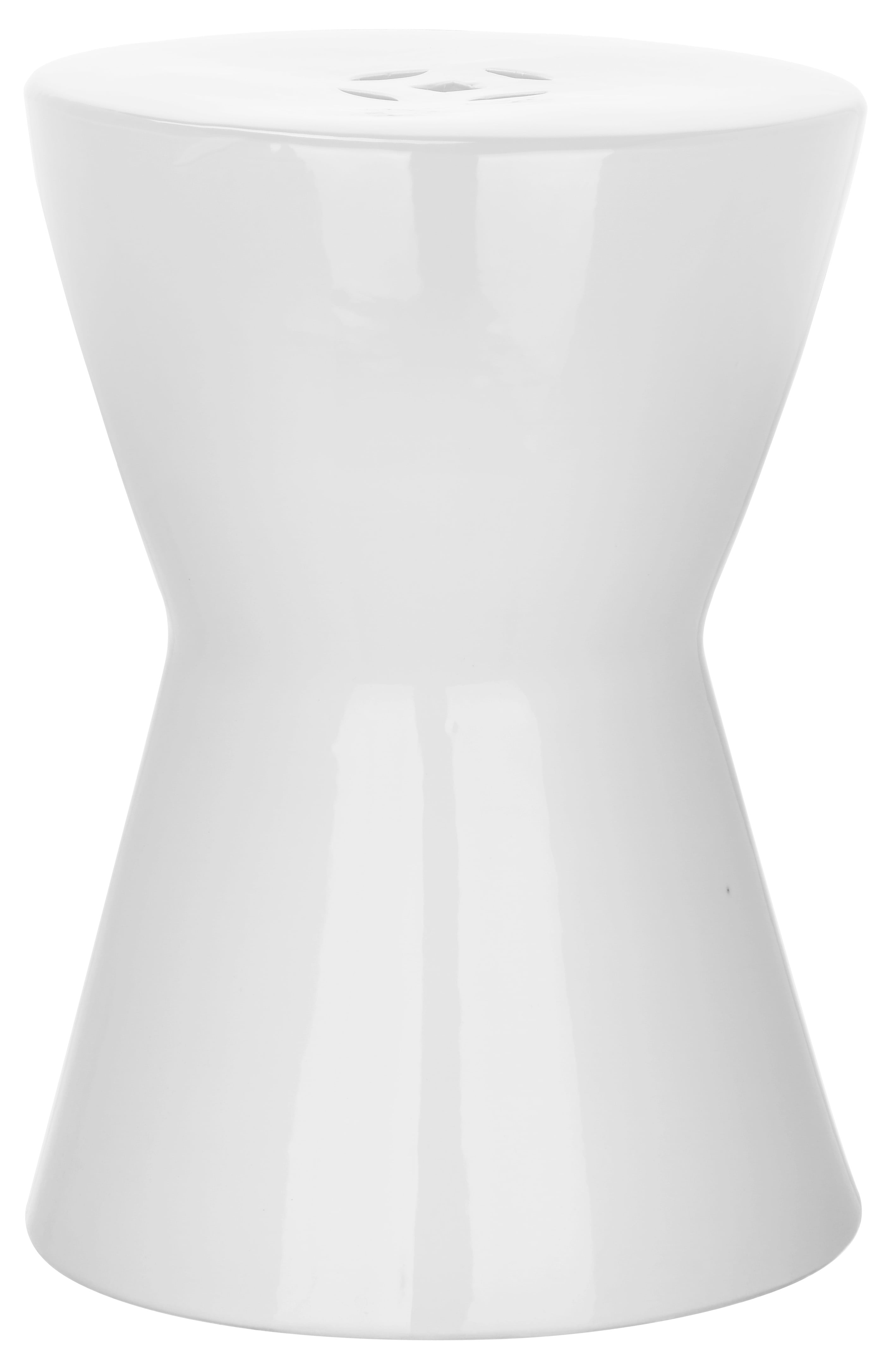 Safavieh Liana Hourglass Indoor/Outdoor Garden Patio Stool, White ...