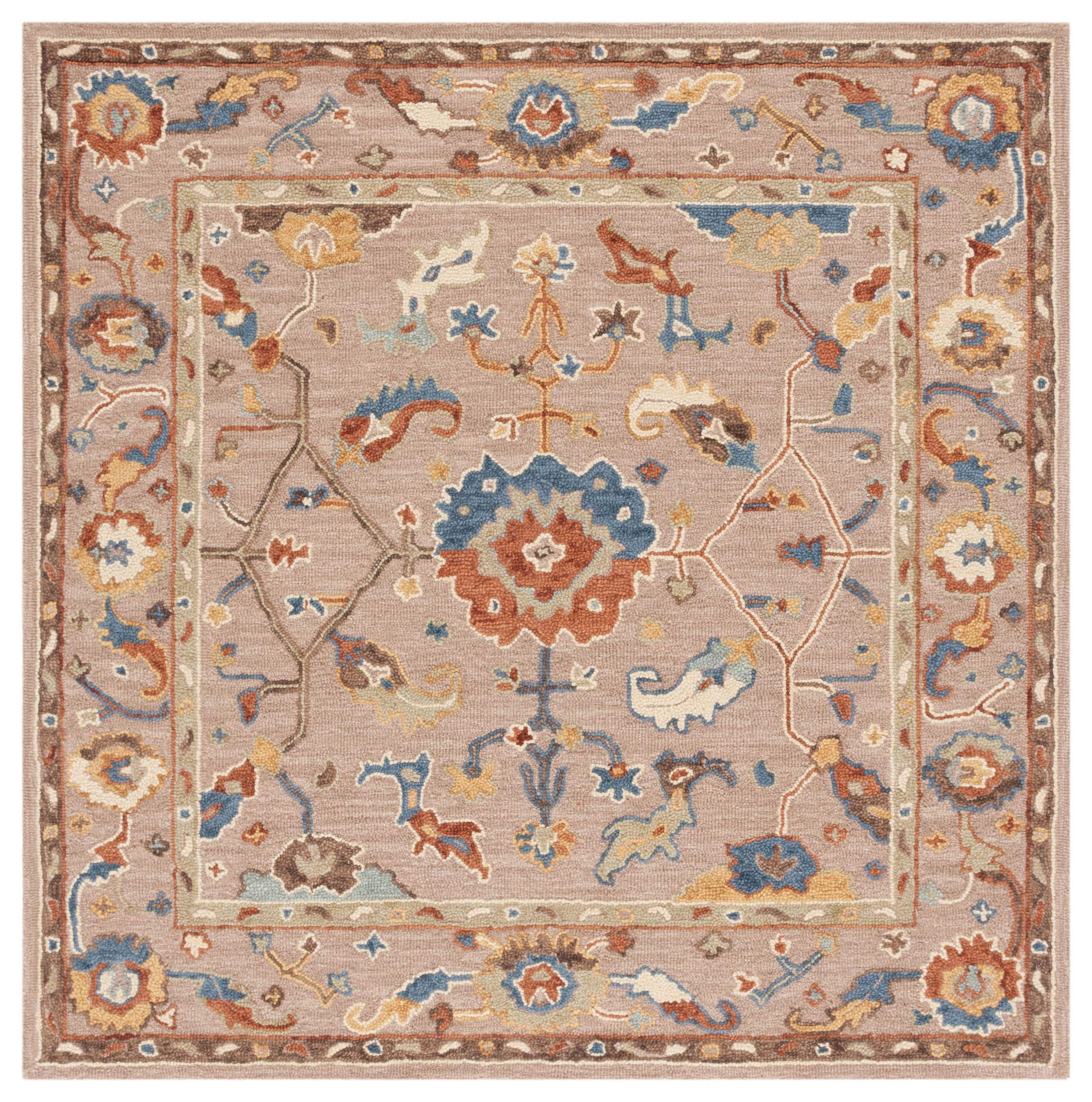 SAFAVIEH Metro Isi Medallion Area Rug, Beige/Ivory, 6' x 6' Square ...