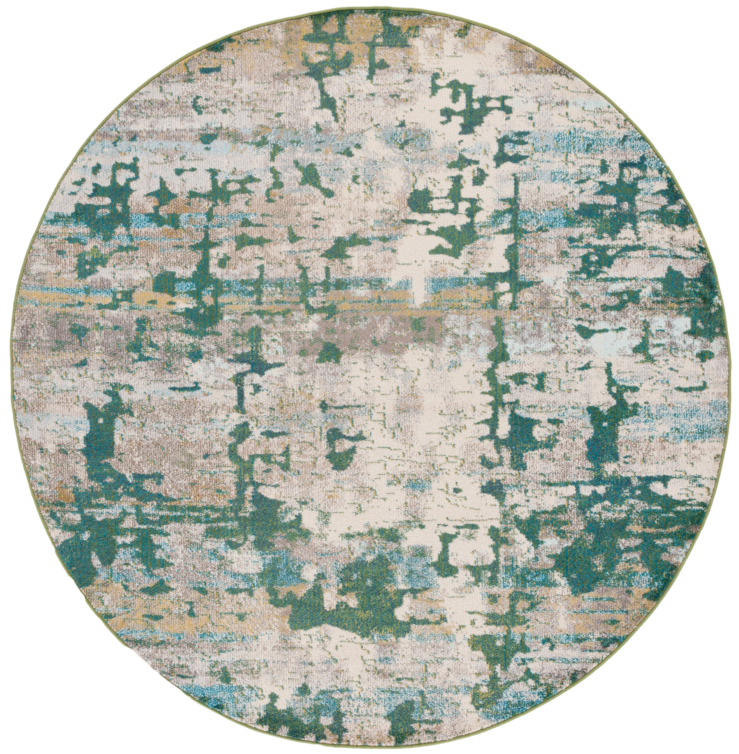 SAFAVIEH Madison Roswell Abstract Area Rug, Sage/Rust, 6'7" x 6'7 ...