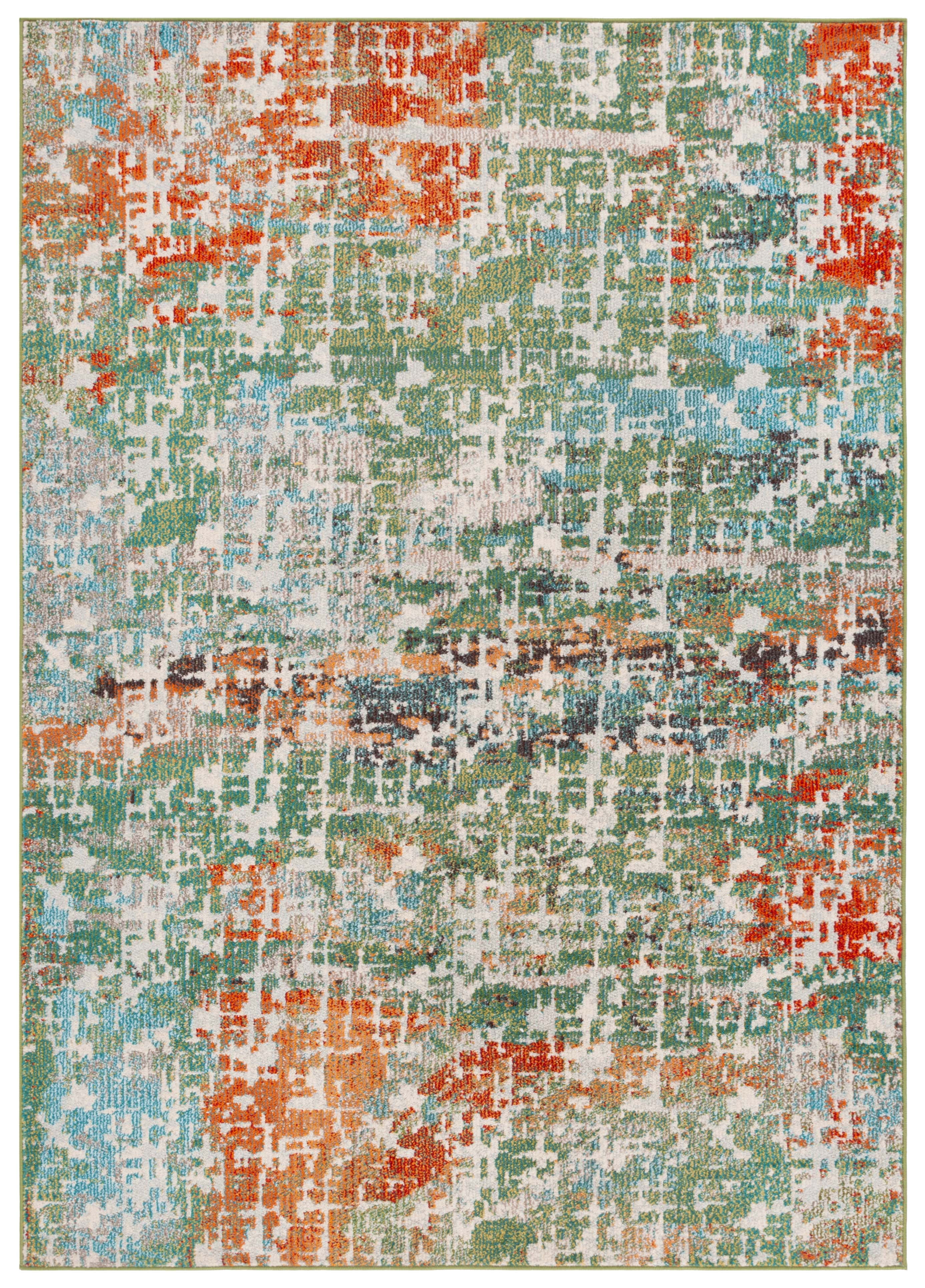 SAFAVIEH Madison Roswell Abstract Area Rug, Sage/Rust, 6' x 9 ...