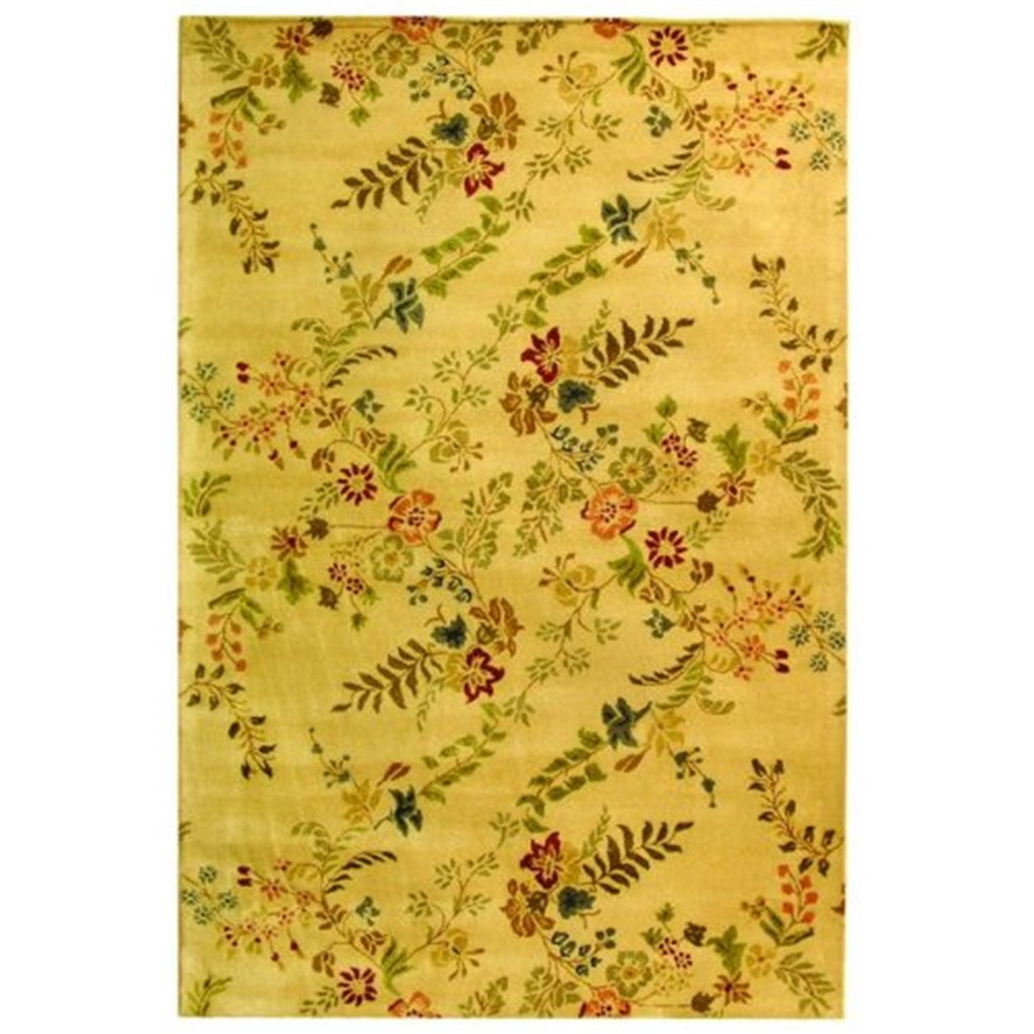 Country & Floral Rug - Metro Wool Pile -Ivory/Multi-Color:Ivory/Multi ...