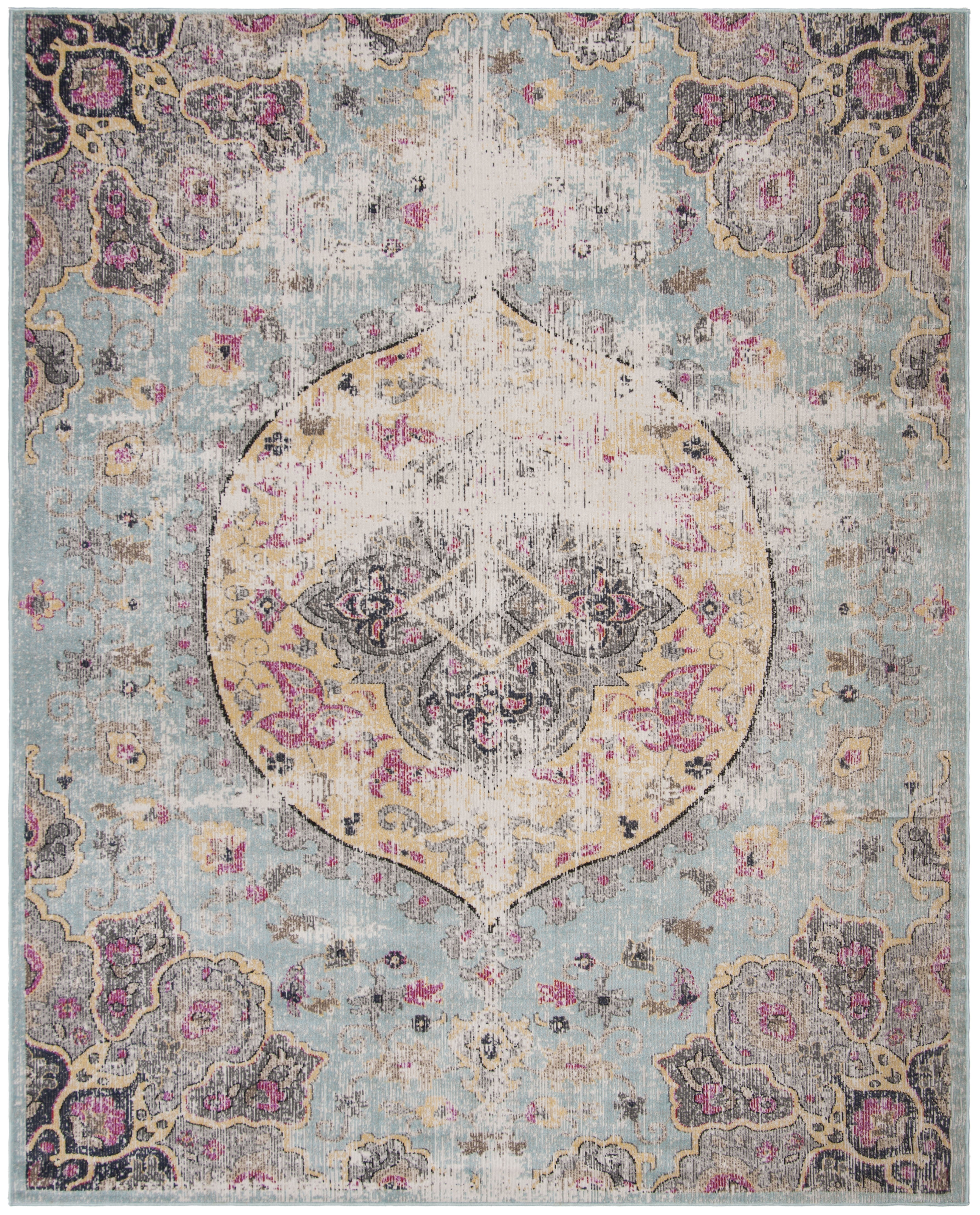 SAFAVIEH Montage Fisher Medallion Indoor/Outdoor Area Rug, Blue/Multi ...