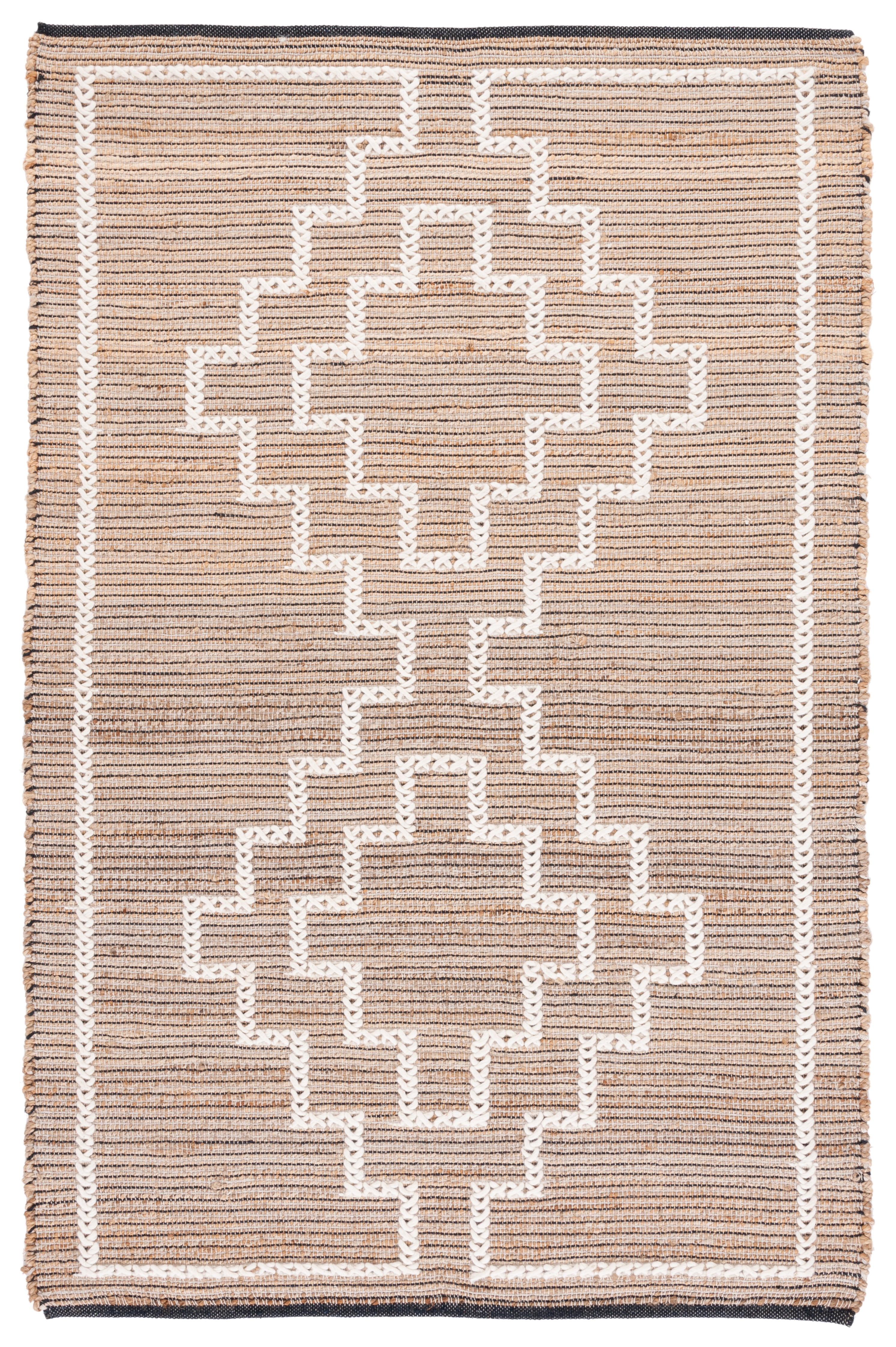 SAFAVIEH Natural Fiber Archimedes Geometric Area Rug, Natural/Ivory, 4 ...