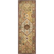 SAFAVIEH Micro-Loop Braylon Traditional Floral Wool Runner Rug, Ivory ...