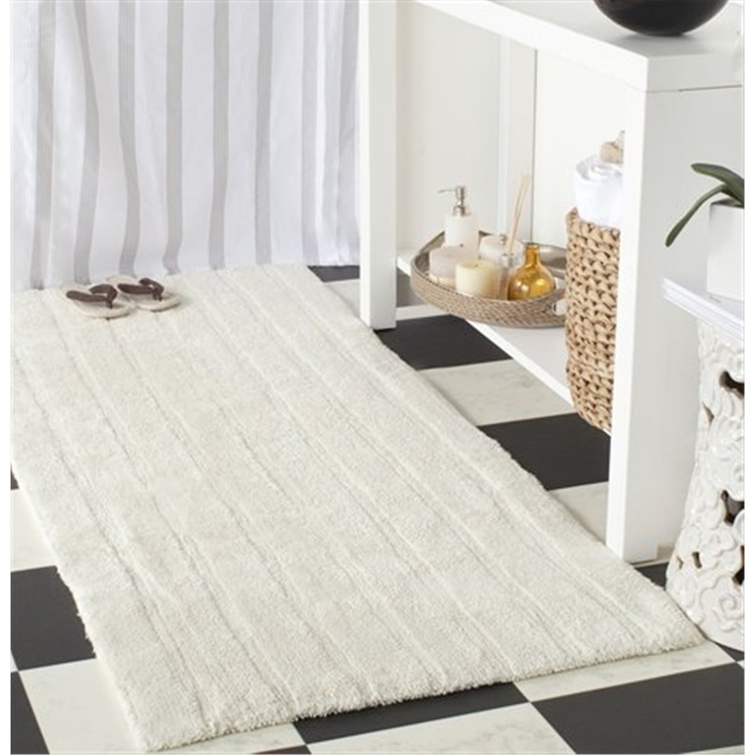 Safavieh PMB720 Plush Master Bath Rug - Set of 2-Finish:Vanilla,Shape ...