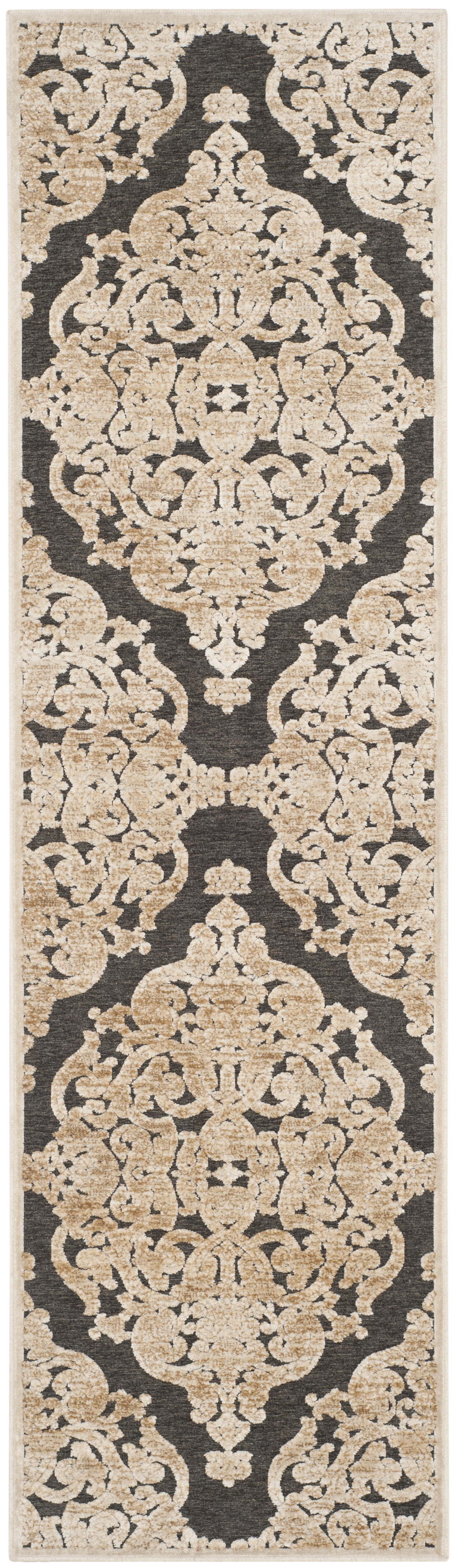 SAFAVIEH Paradise Clark Medallion Runner Rug, Stone/Anthracite, 2' x 7 ...