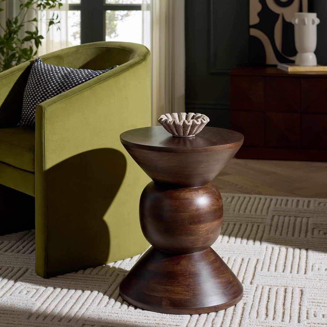 Safavieh Pascual Modern Wood Round End Table, Walnut - Walmart.com