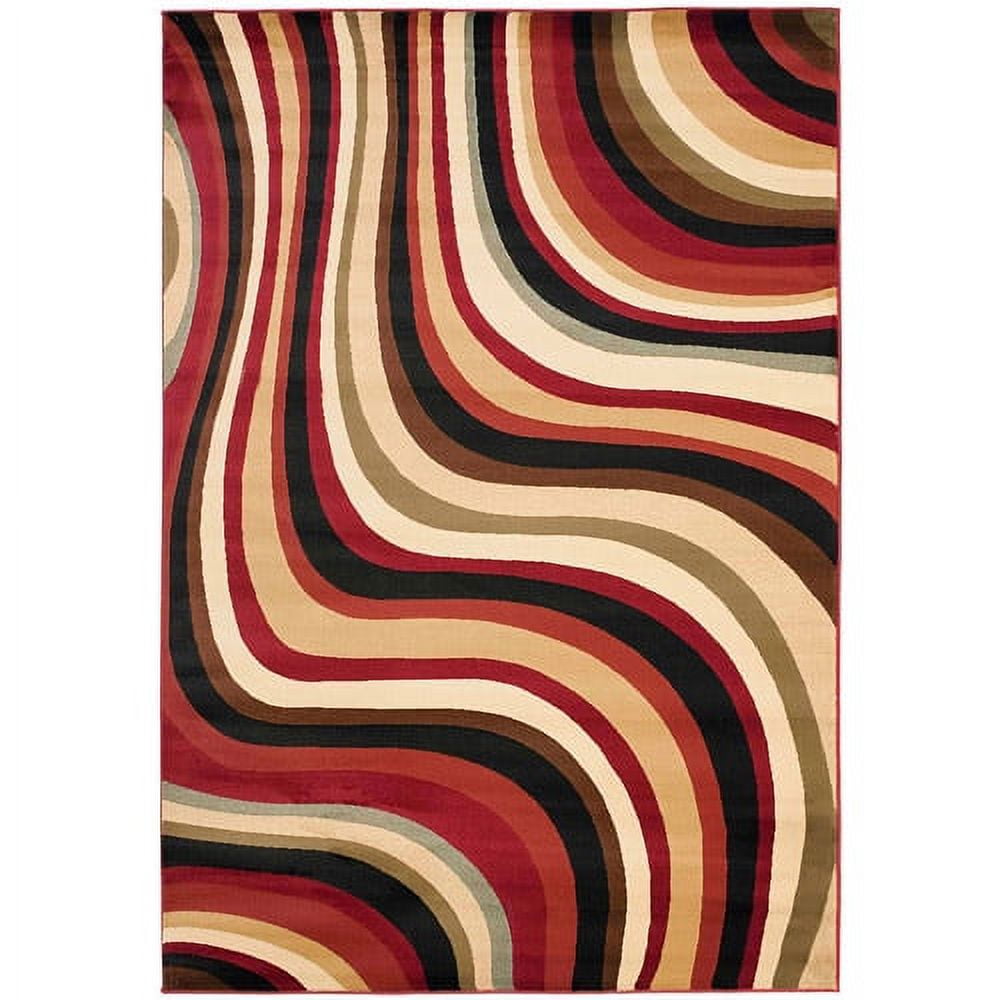 Contemporary Rug - Porcello Polypropelene Pile -Red/Multi Style-C-Color ...