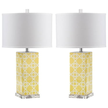 Safavieh Kaeden Floral 27 in. H Table Lamp, Black/White, Set of 2 ...