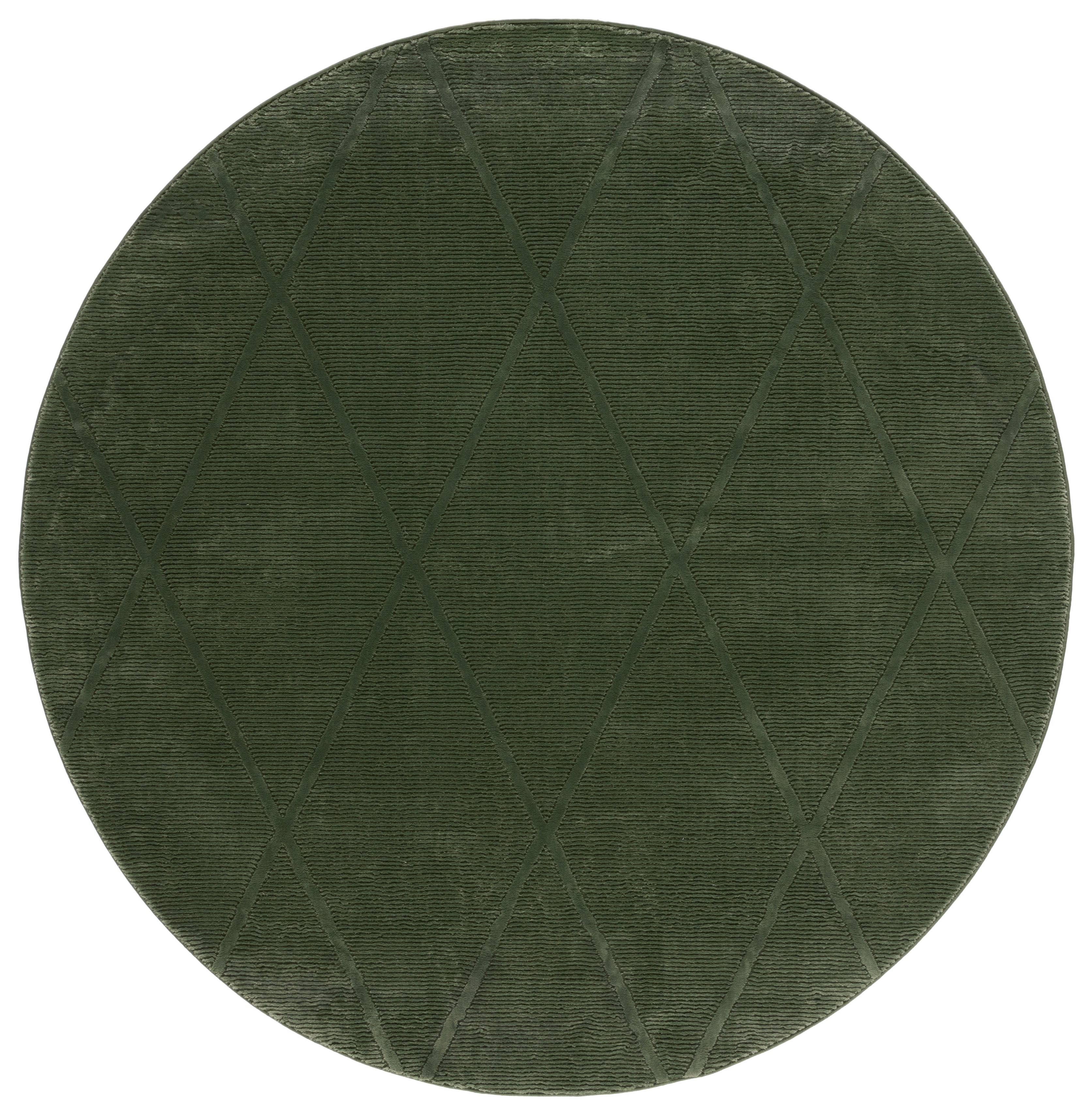 SAFAVIEH Revive Lorrin Diamond Polyester Area Rug, Green, 6'7" x 6'7 ...