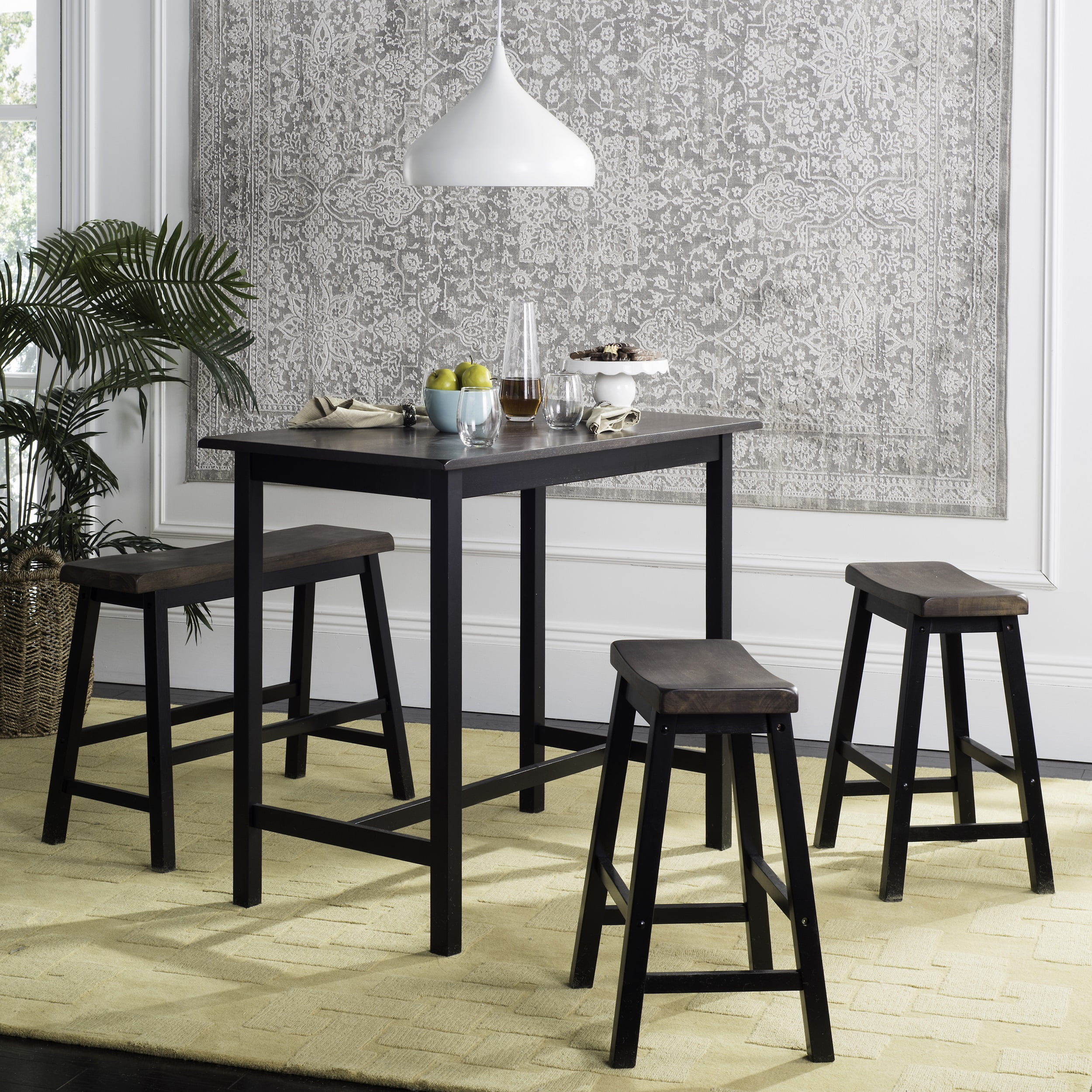 Safavieh, Pub Table Set, Ronin 4-Piece, Dark Espresso - Walmart.com