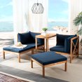 Safavieh Ronson Outdoor Patio 5 Pc Chat Set - Natural/Navy - Walmart.com