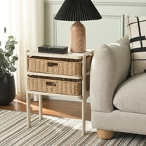 Safavieh Rakoma 1 Shelf Traditional Wood Frame Round End Table, Walnut ...
