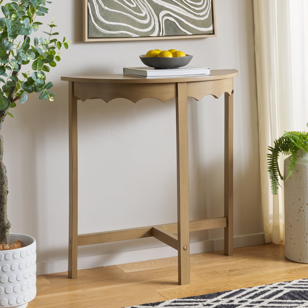 Safavieh Seraphina Cottage Half Round Wood Console Table, Desert Brown ...