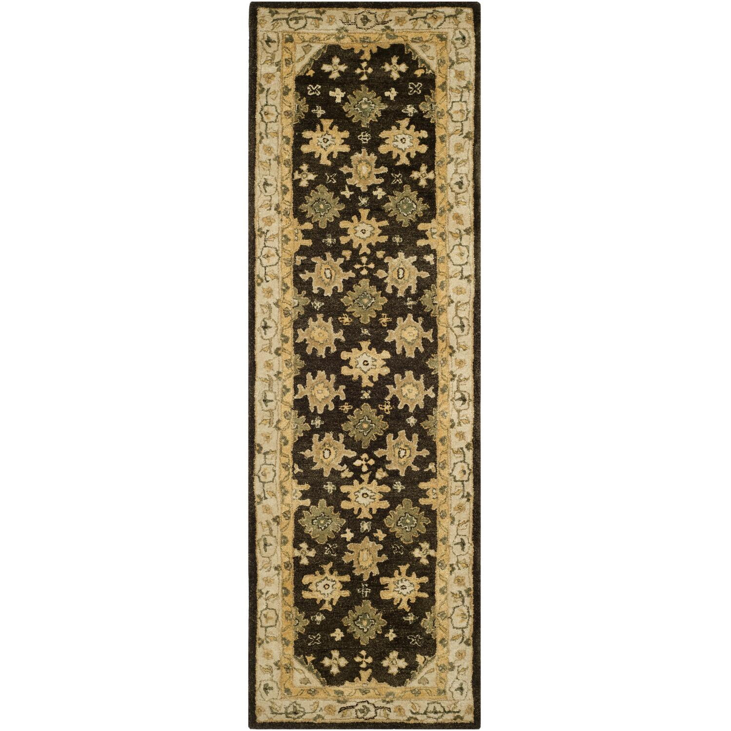 Traditional Rug - Taj Mahal Wool Pile -Brown/Ivory-Color:Brown/Ivory,Design:Traditional,Shape ...