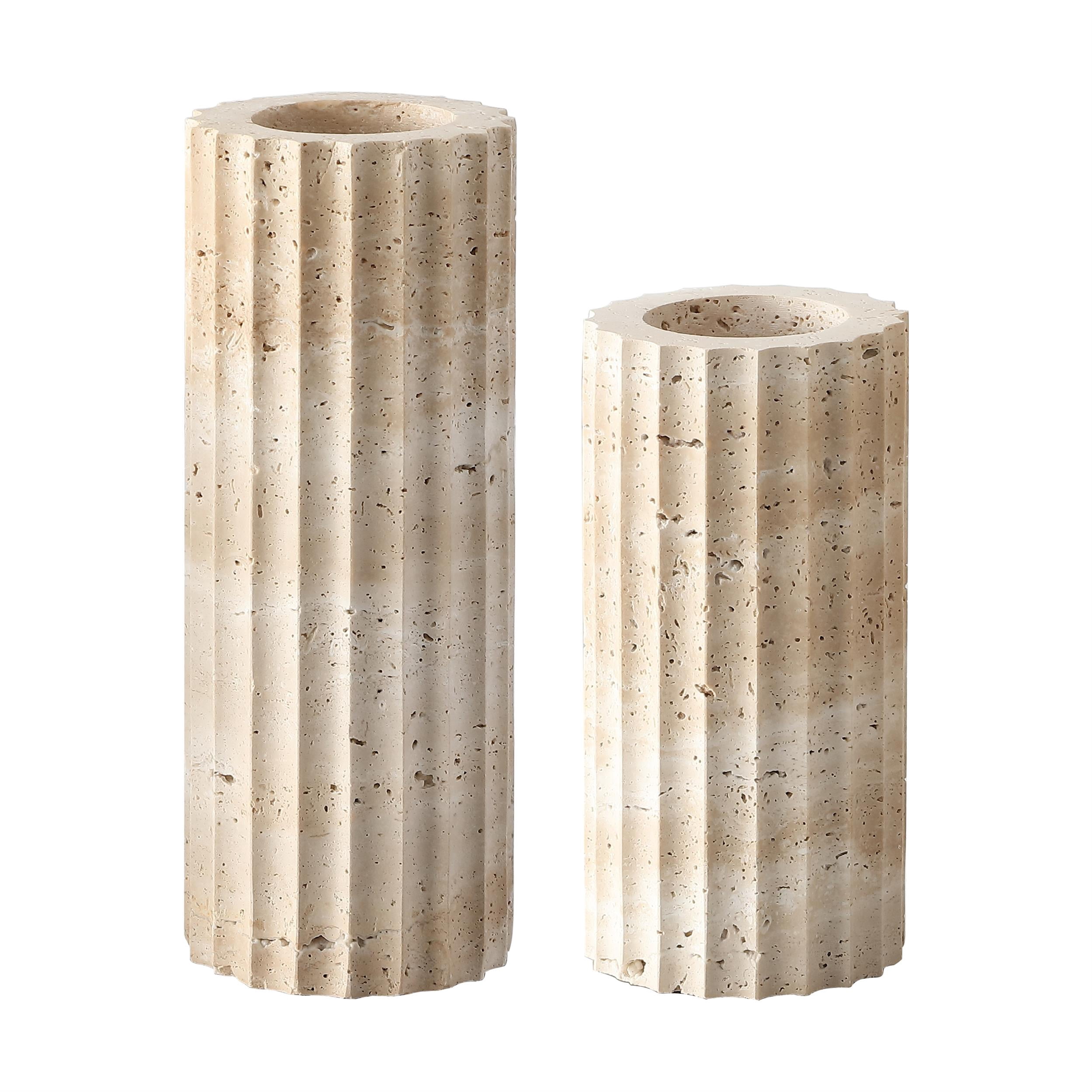 Safavieh Teroi Travertine Vase Set 2 in Sand - Walmart Business Supplies