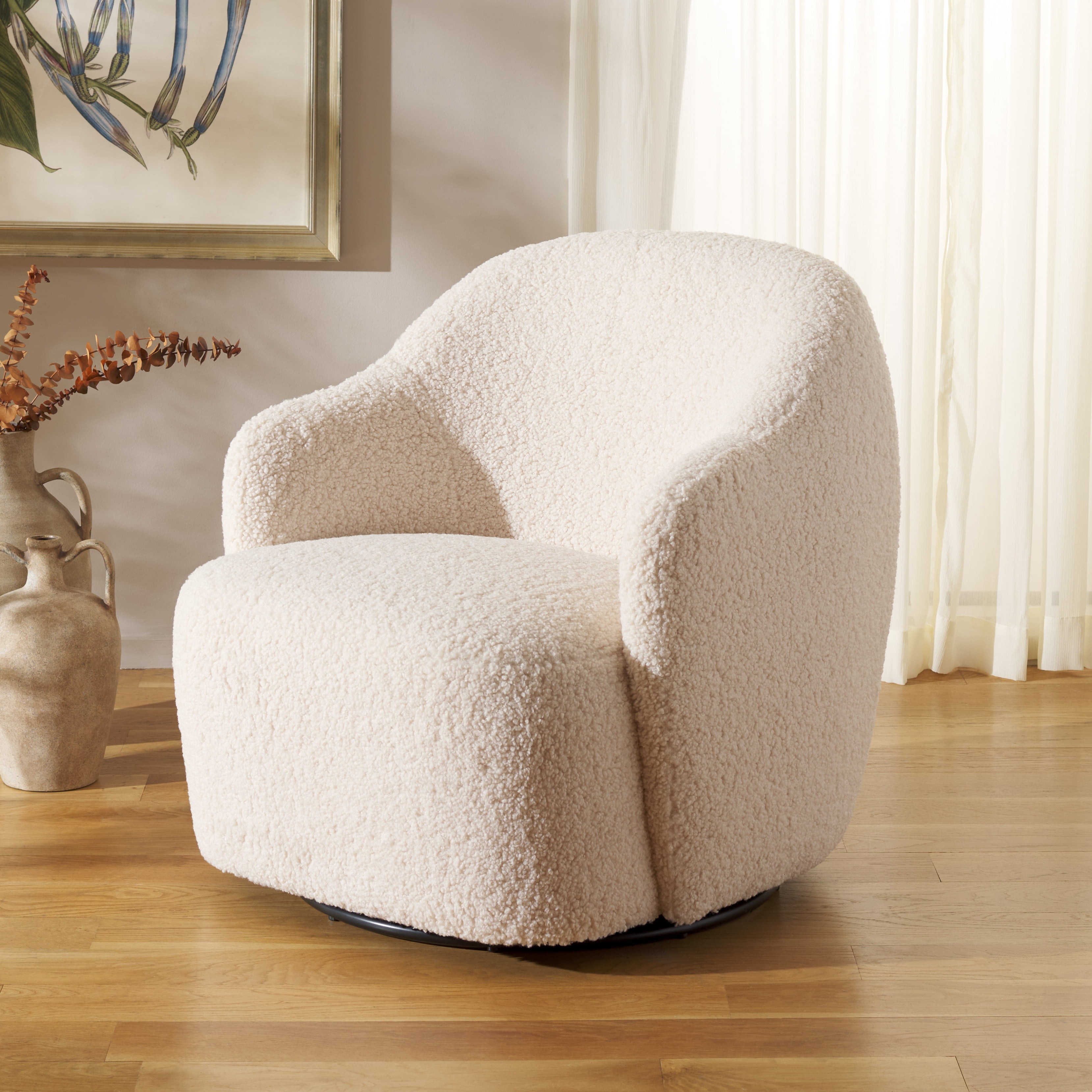 Safavieh Theoden Modern Metal and Wood Dining Arm Chairs, Off White ...