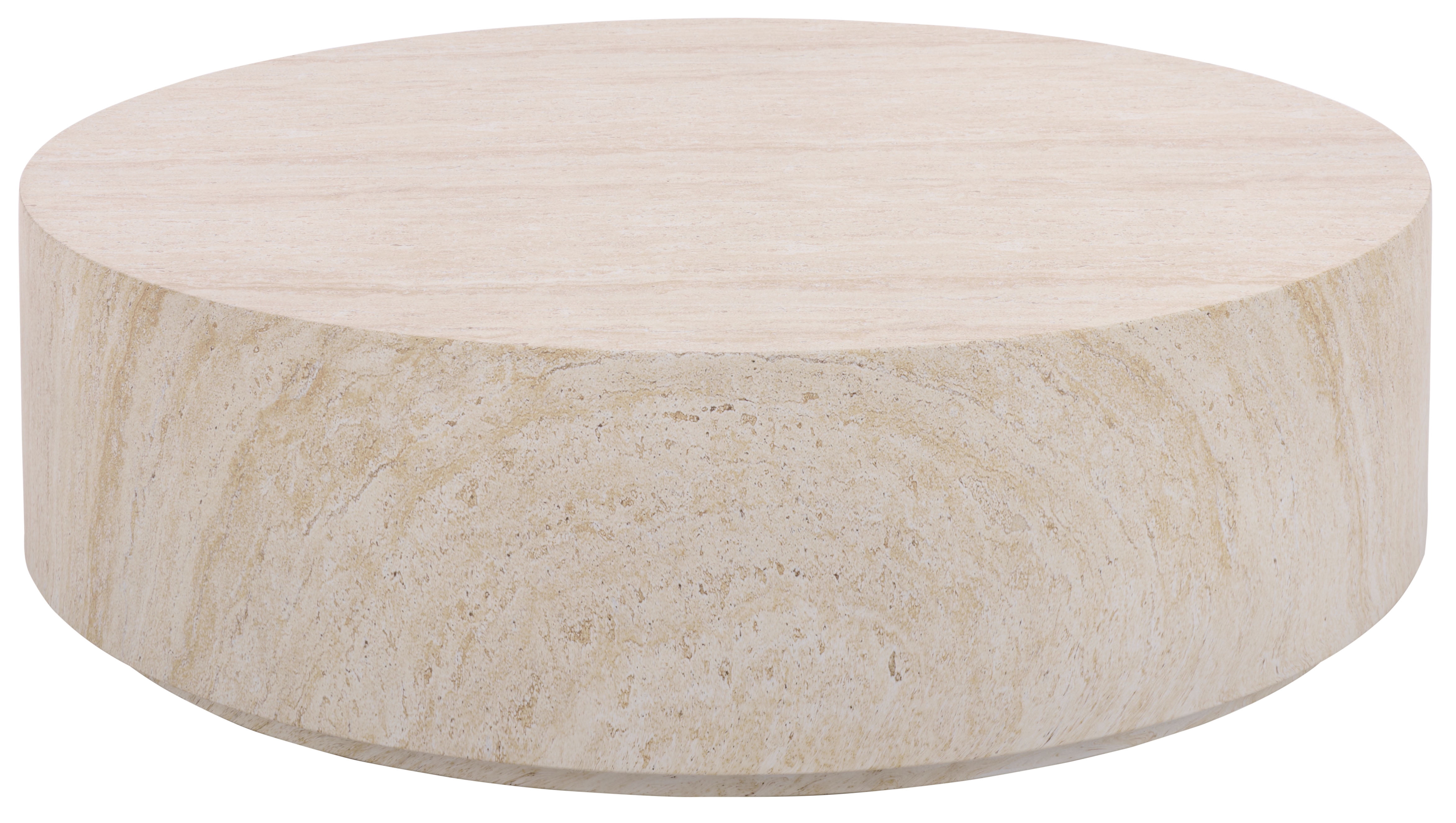 Safavieh Tina Round Polystone Coffee Table, Travertine - Walmart.com