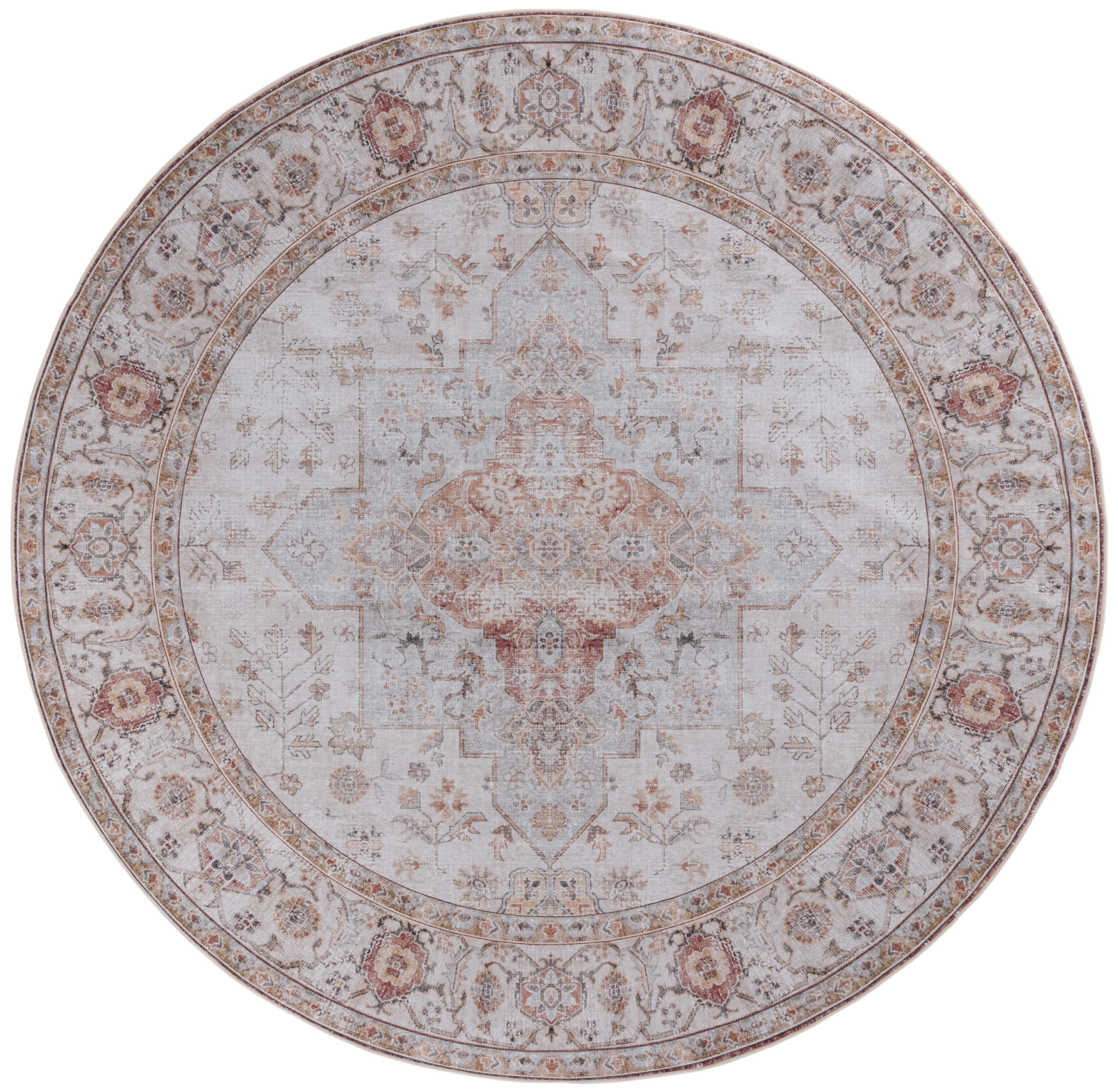 SAFAVIEH Tucson Nazca Oriental Machine Washable Area Rug, Light Grey ...